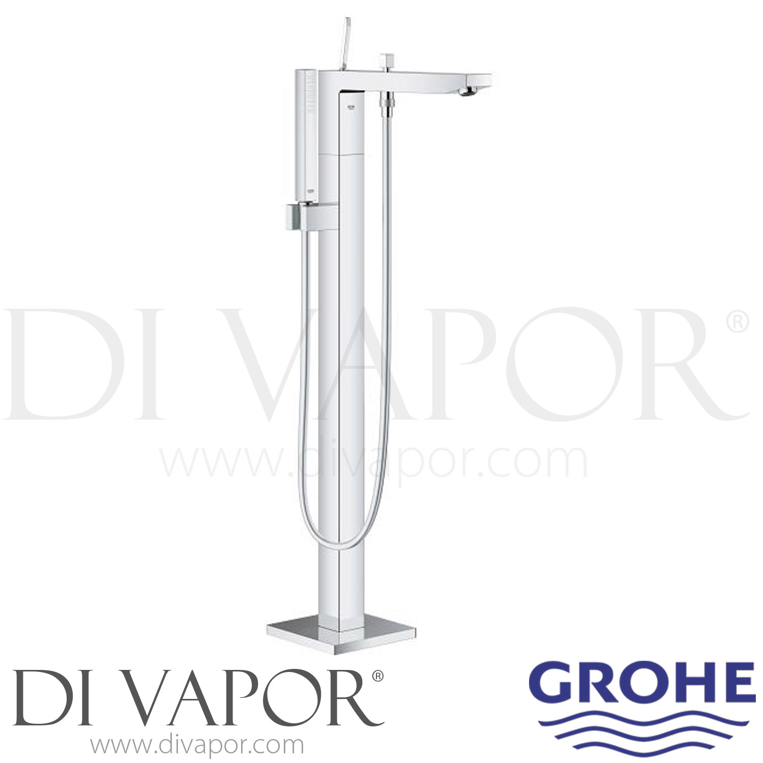 Grohe 23667001 Eurocube Joy Single-Lever Bath Mixer (1/2 Inch) Floor ...