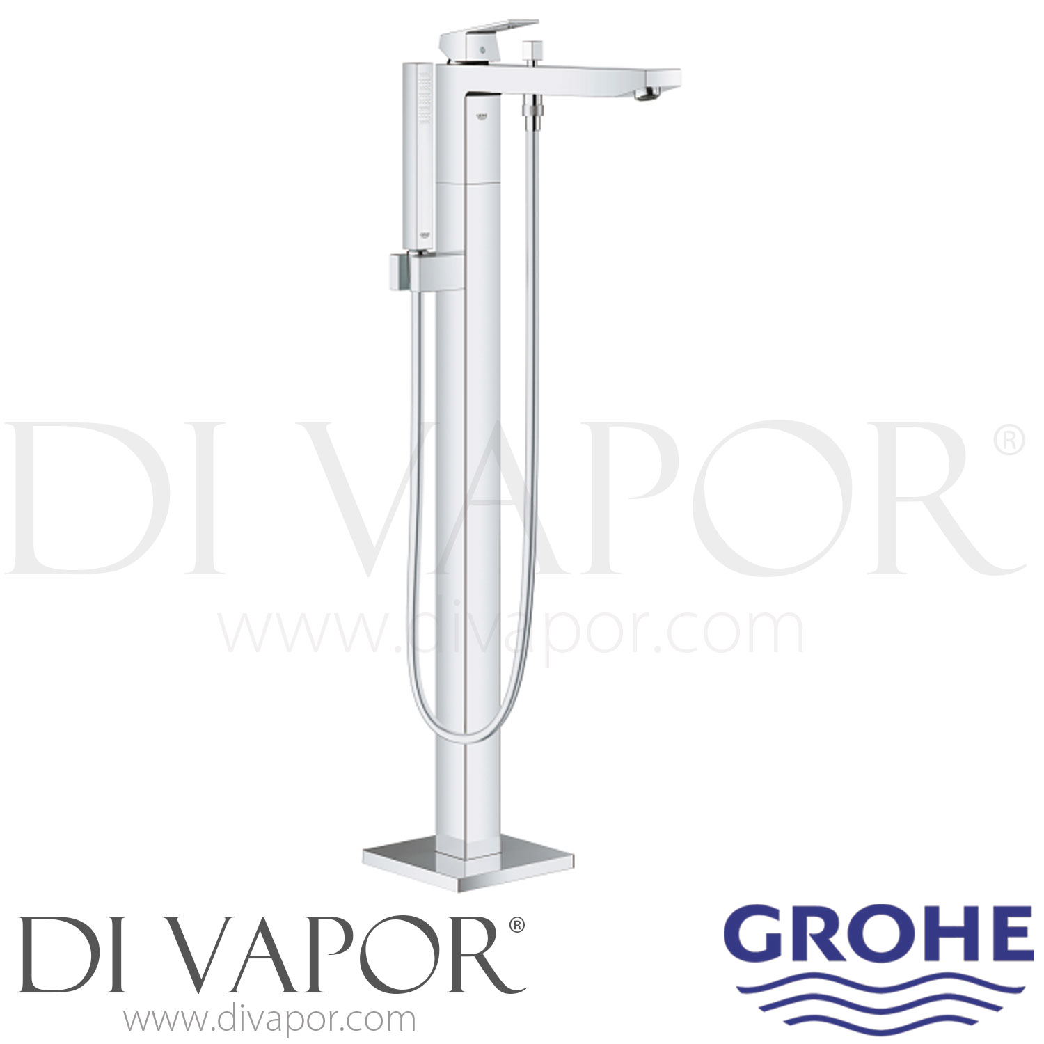 Grohe 23672001 Eurocube Single-Lever Bath Mixer (1/2 Inch) Floor ...