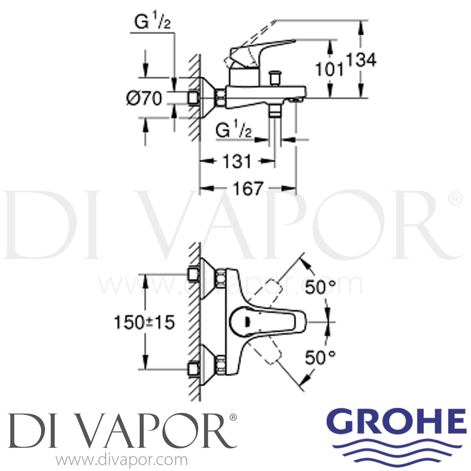 Grohe 23756000 BauFlow Single-Lever Bath Mixer Spare Parts