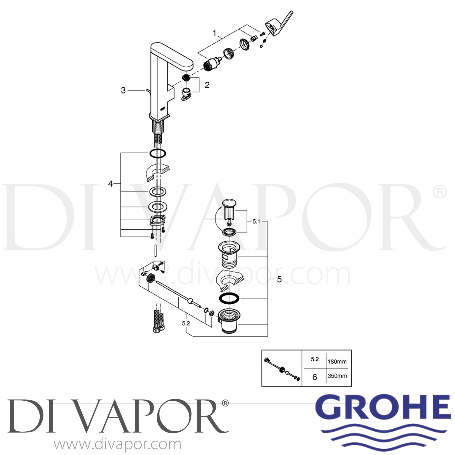 Grohe 23851003 Plus Single-Lever Basin Mixer L-Size Tap Spare Parts