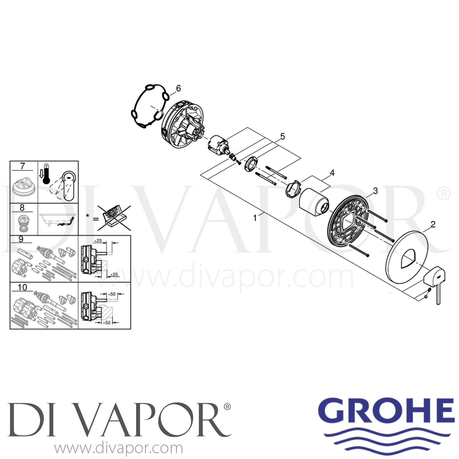 Grohe 24059003 Grohe Plus Single-Lever Shower Mixer Spare Parts