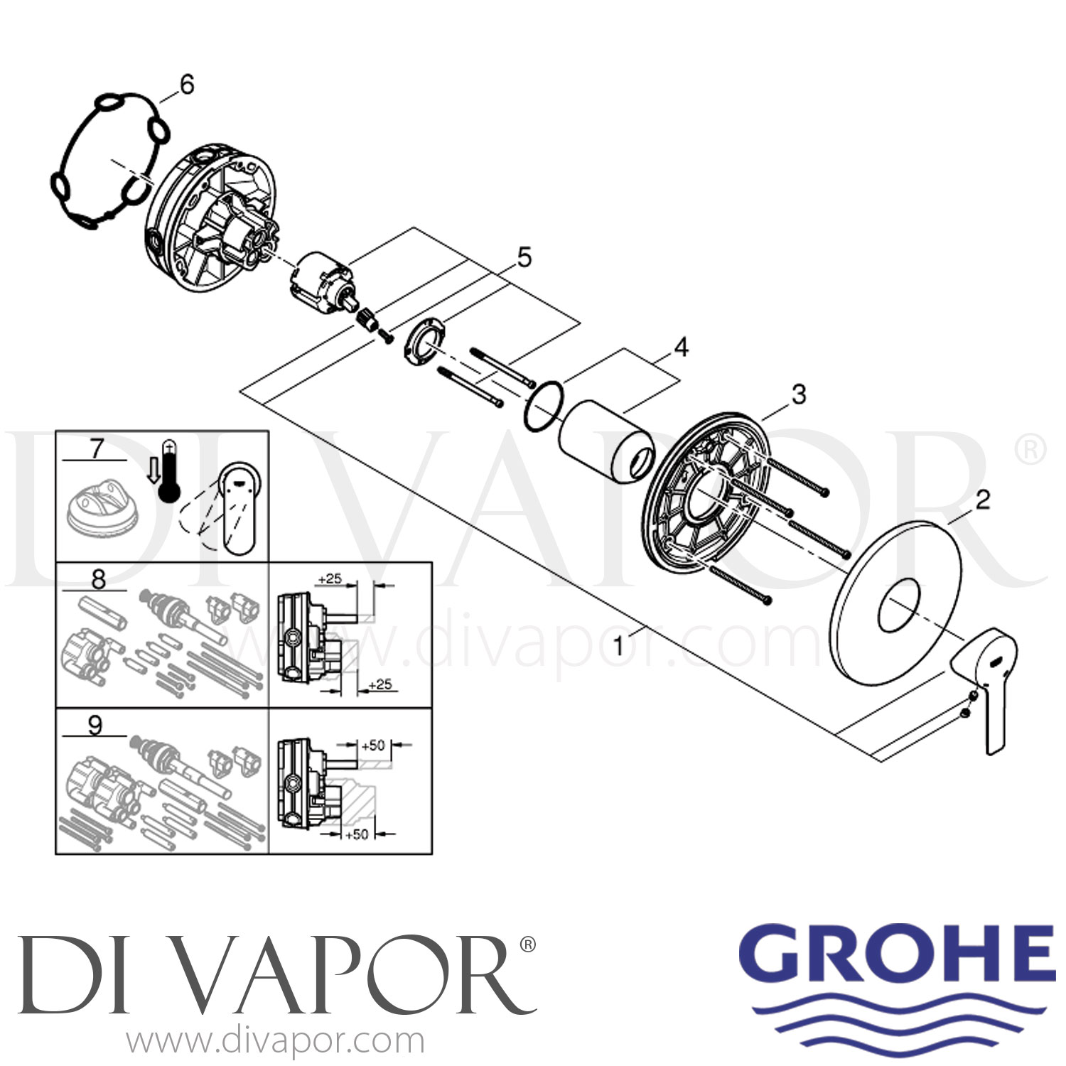 Grohe 24063001 Lineare Single-Lever Shower Mixer Spare Parts