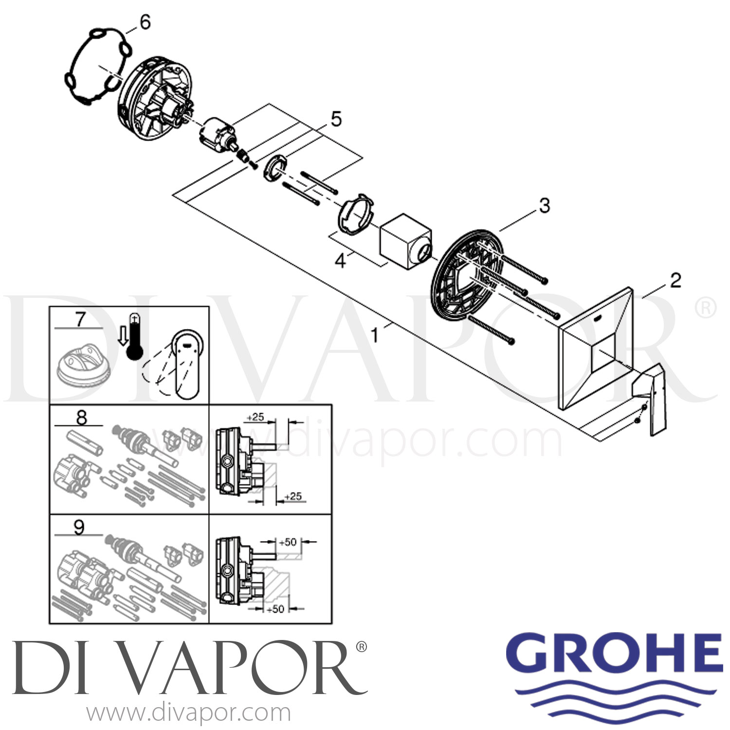 Grohe 24071000 Allure Brilliant Single-Lever Shower Mixer Spare Parts