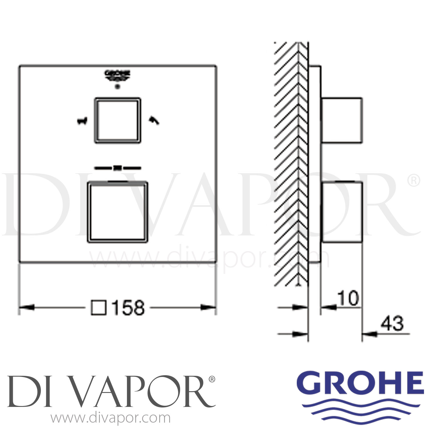 Grohe 24155000 Grohtherm Cube Thermostatic Bath Tub Mixer Spare Parts