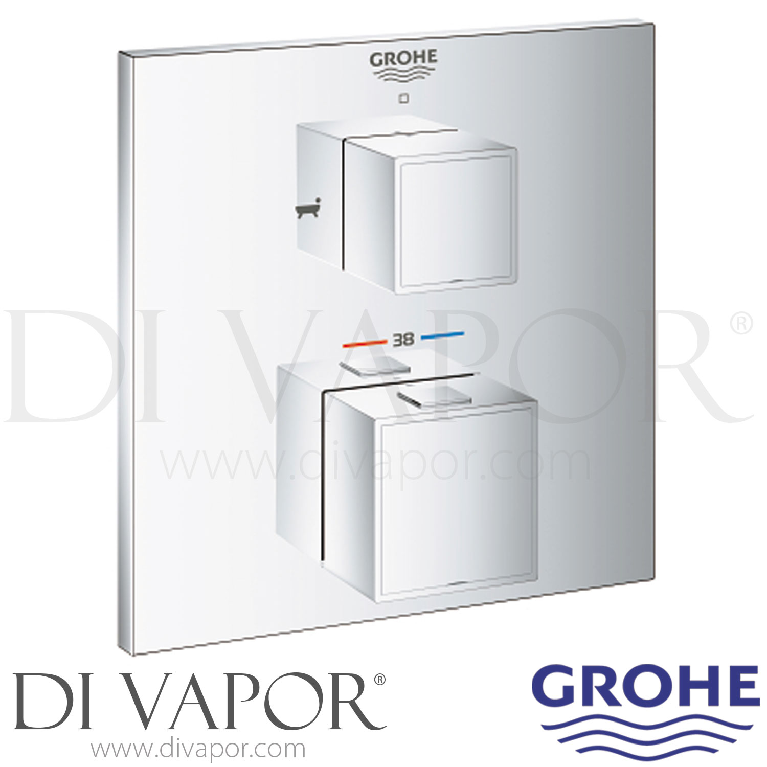 Grohe 24155000 Grohtherm Cube Thermostatic Bath Tub Mixer Spare Parts