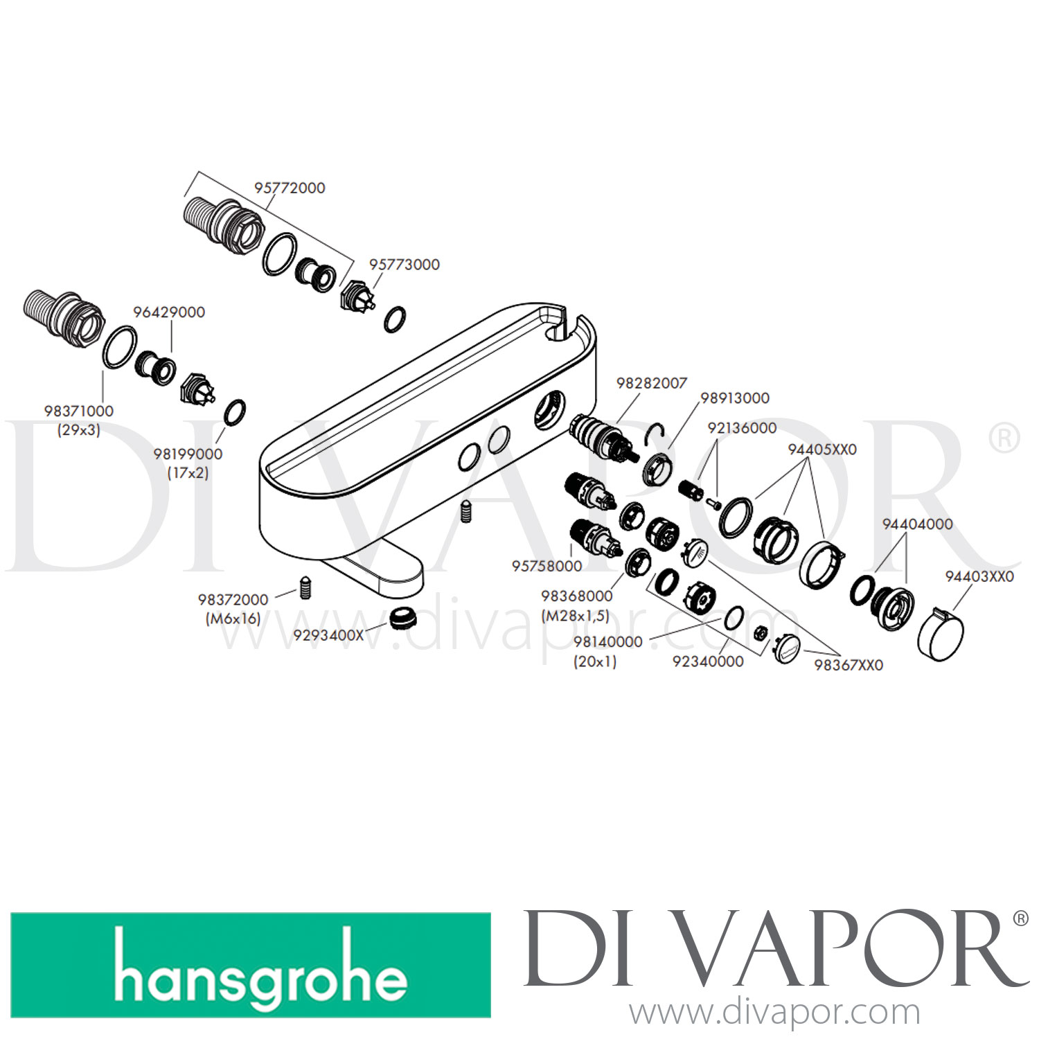 Hansgrohe 24340707 ShowerTablet Select Bath Thermostat 400 for Exposed ...