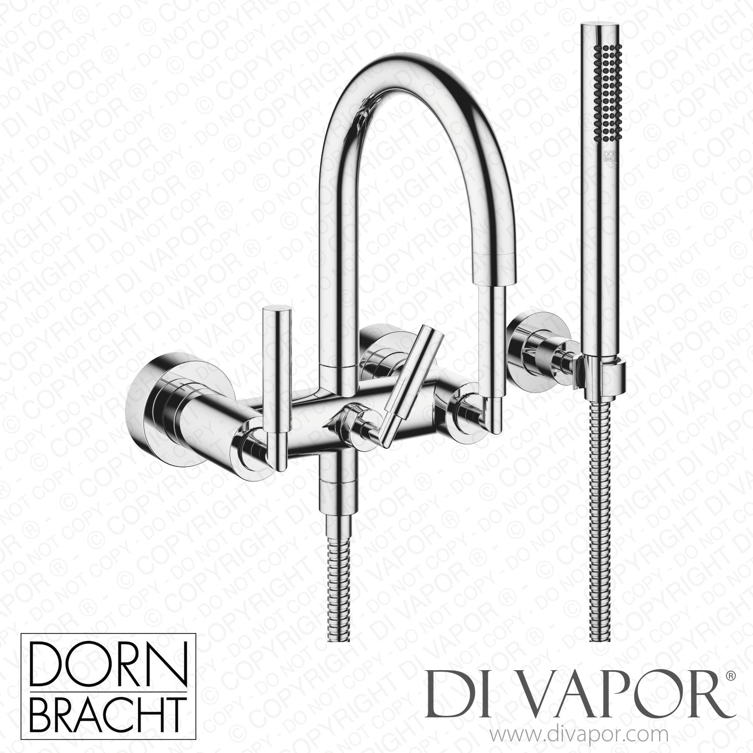 Dornbracht Tub Mixer for Wall Mounted Installation with Hand Shower Set ...