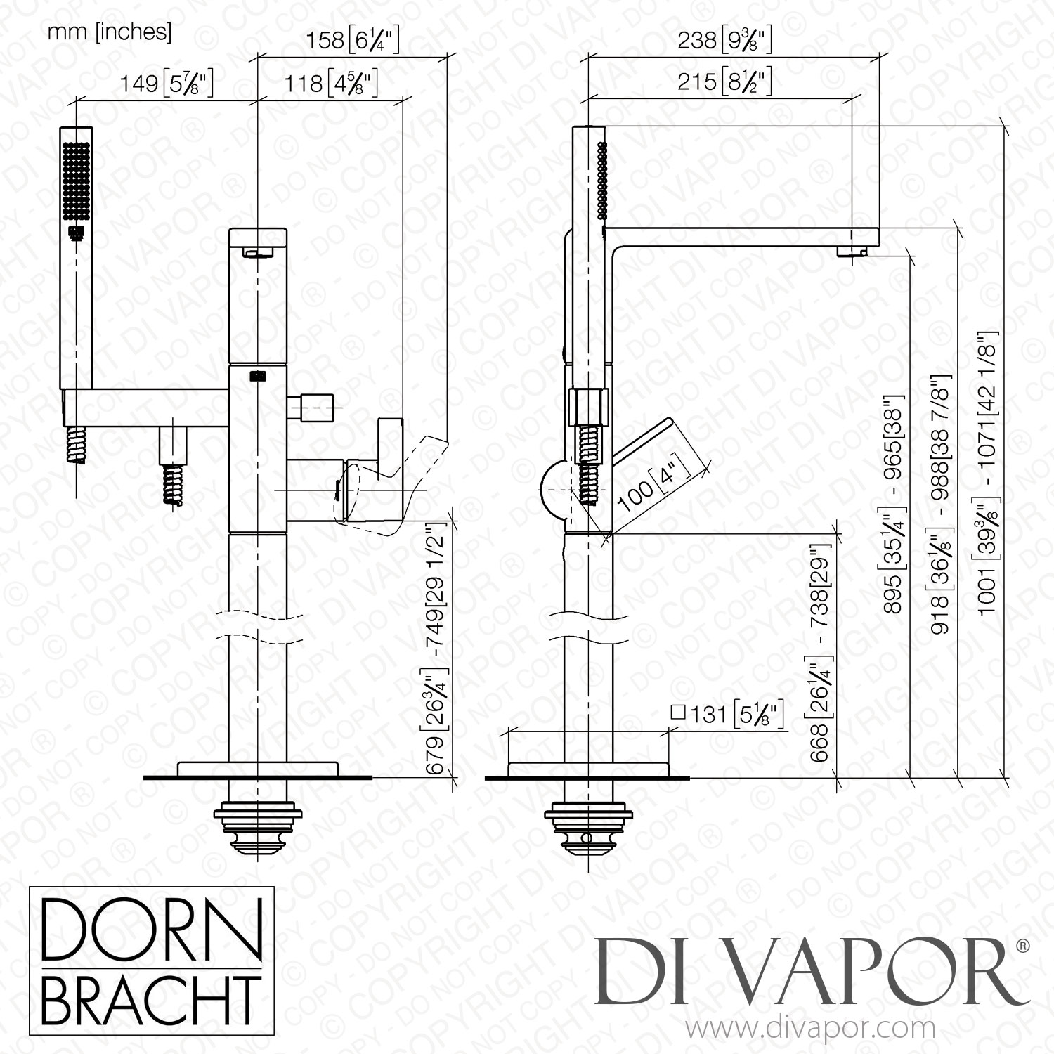 Dornbracht Single Lever Tub Mixer with Stand Pipe for Freestanding ...