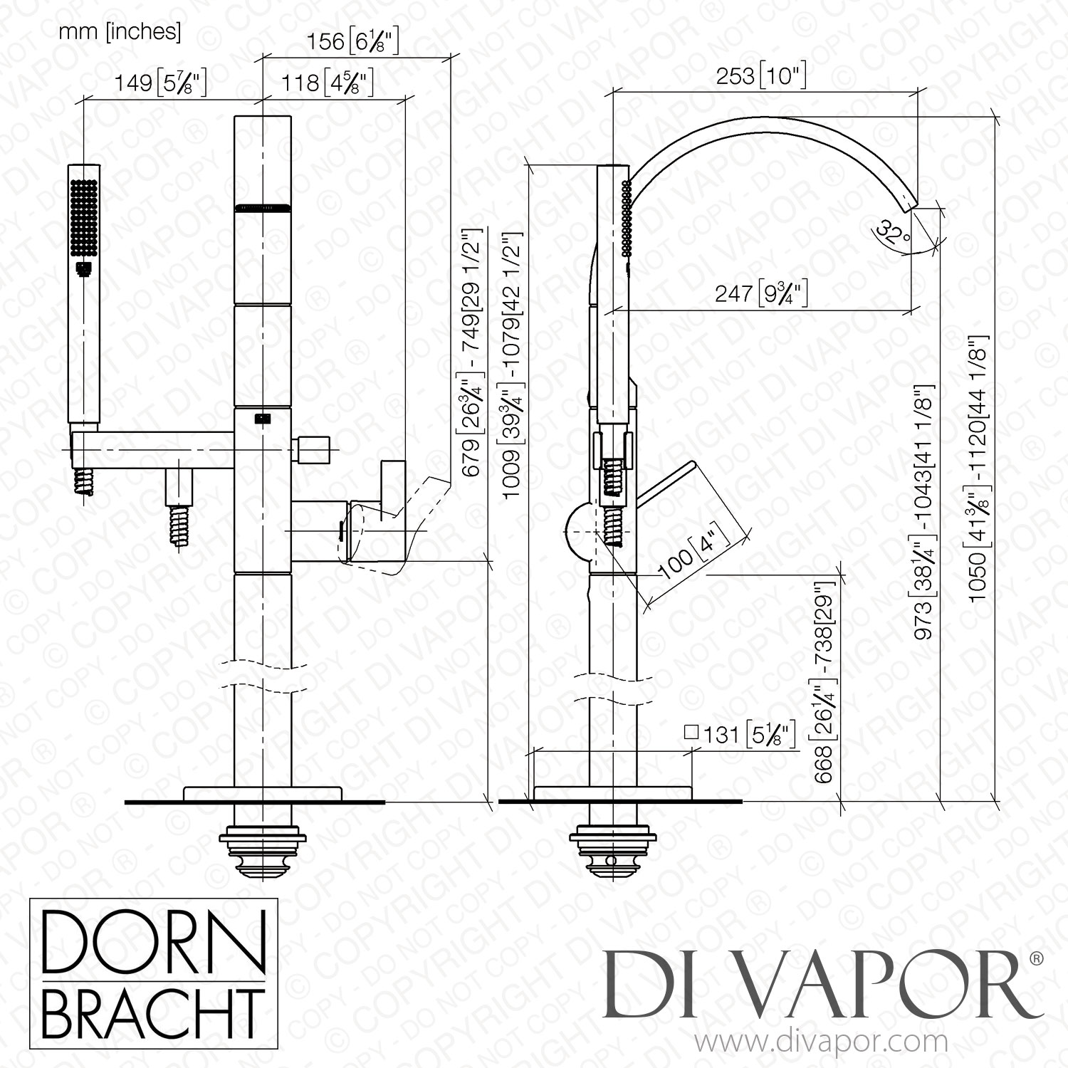 Dornbracht Single Lever Tub Mixer with Stand Pipe for Freestanding ...