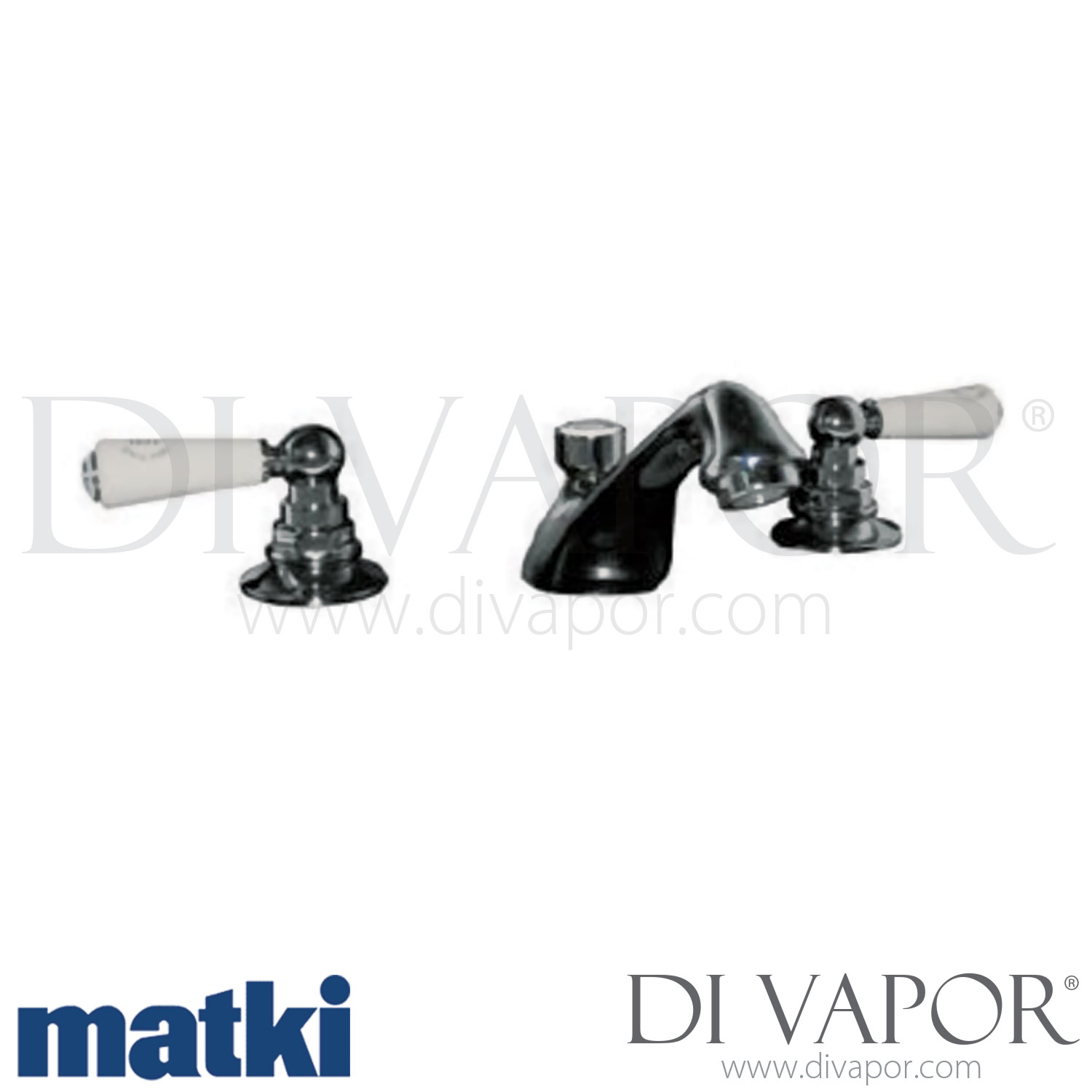 Matki 2504CP Invincible Three Hole Basin Mixer Tap with Low Level Spout ...