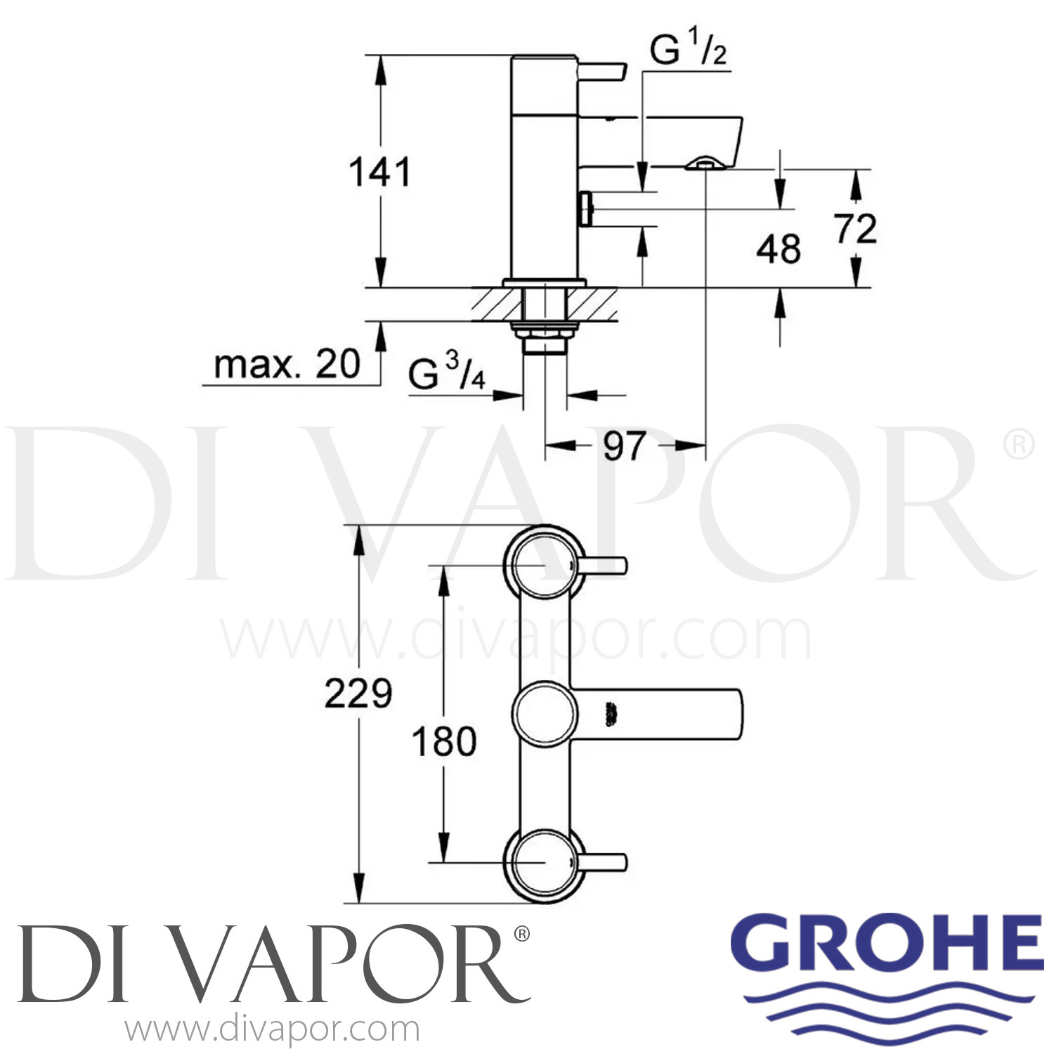 Grohe 25109 Concetto Bath Shower Mixer (1/2 Inch) Tap Spare Parts