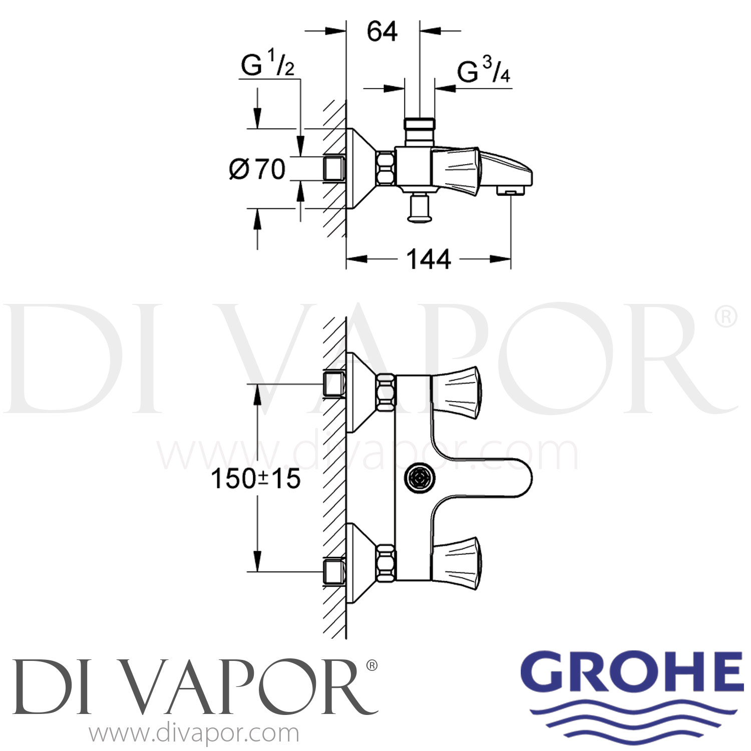 Grohe 25452001 Costa L Bath Shower Mixer (1/2 Inch) Spare Parts
