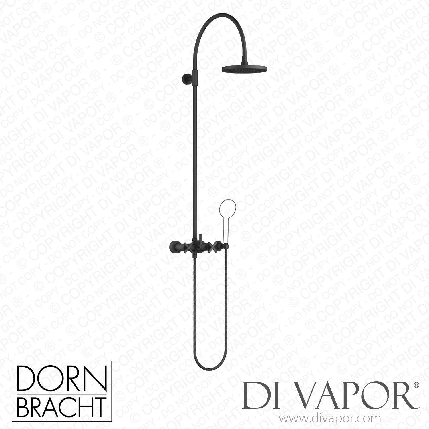 Dornbracht Tara Showerpipe with Shower Mixer without Hand Shower - Matte Black 26 632 892-33 ...