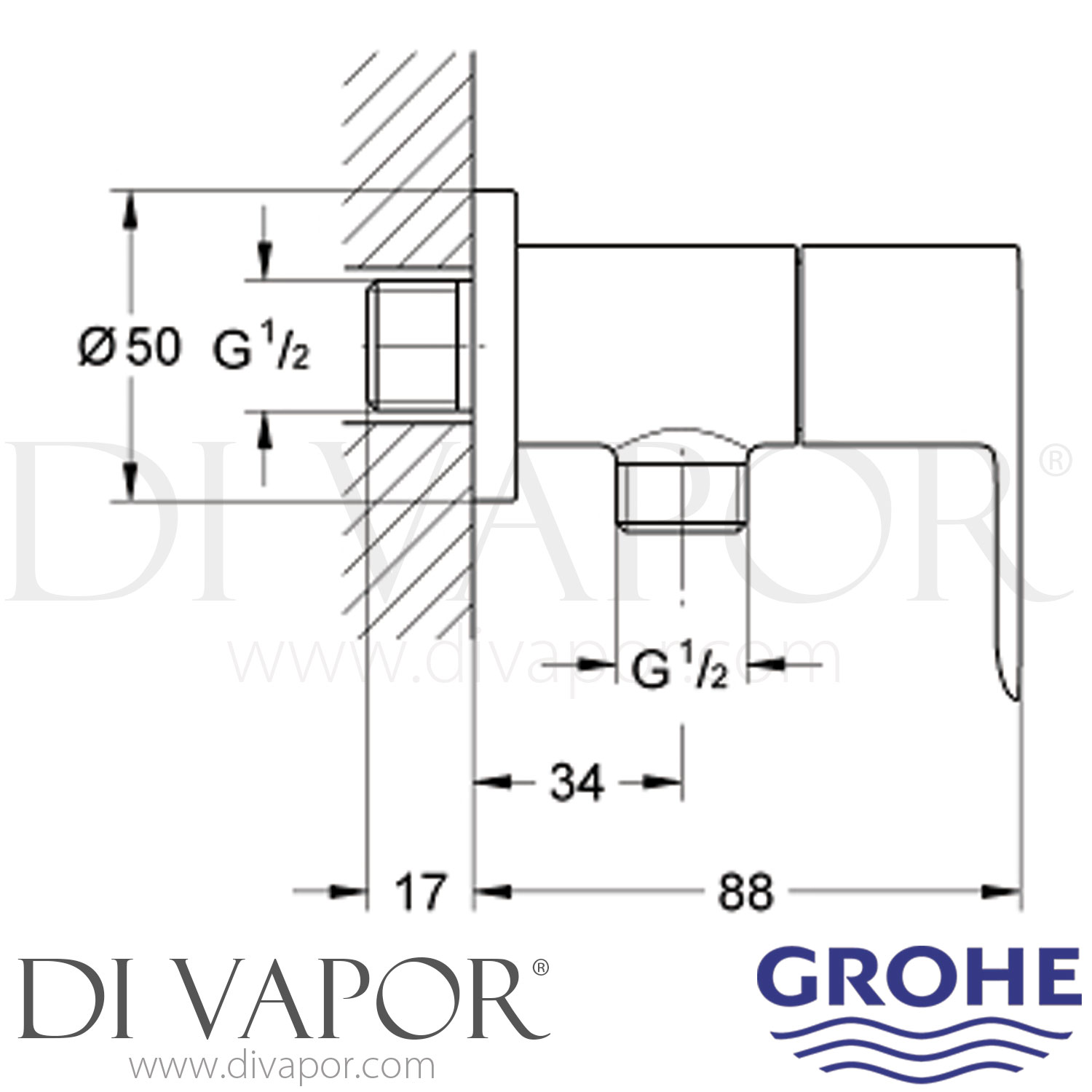 Grohe 26020000 BauLoop Shower Valve Spare Parts