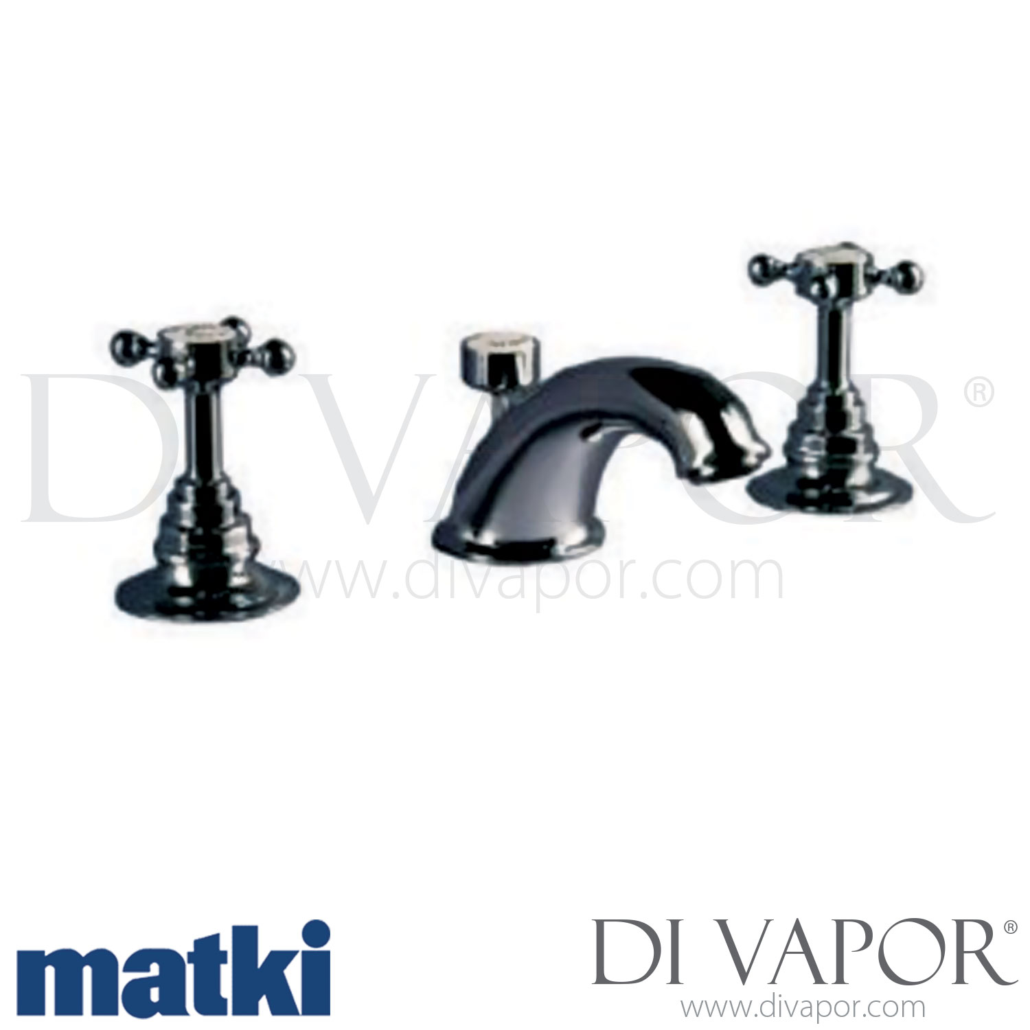 Matki 2602CP Invincible Three Hole Basin Mixer Tap with Cross Heads ...