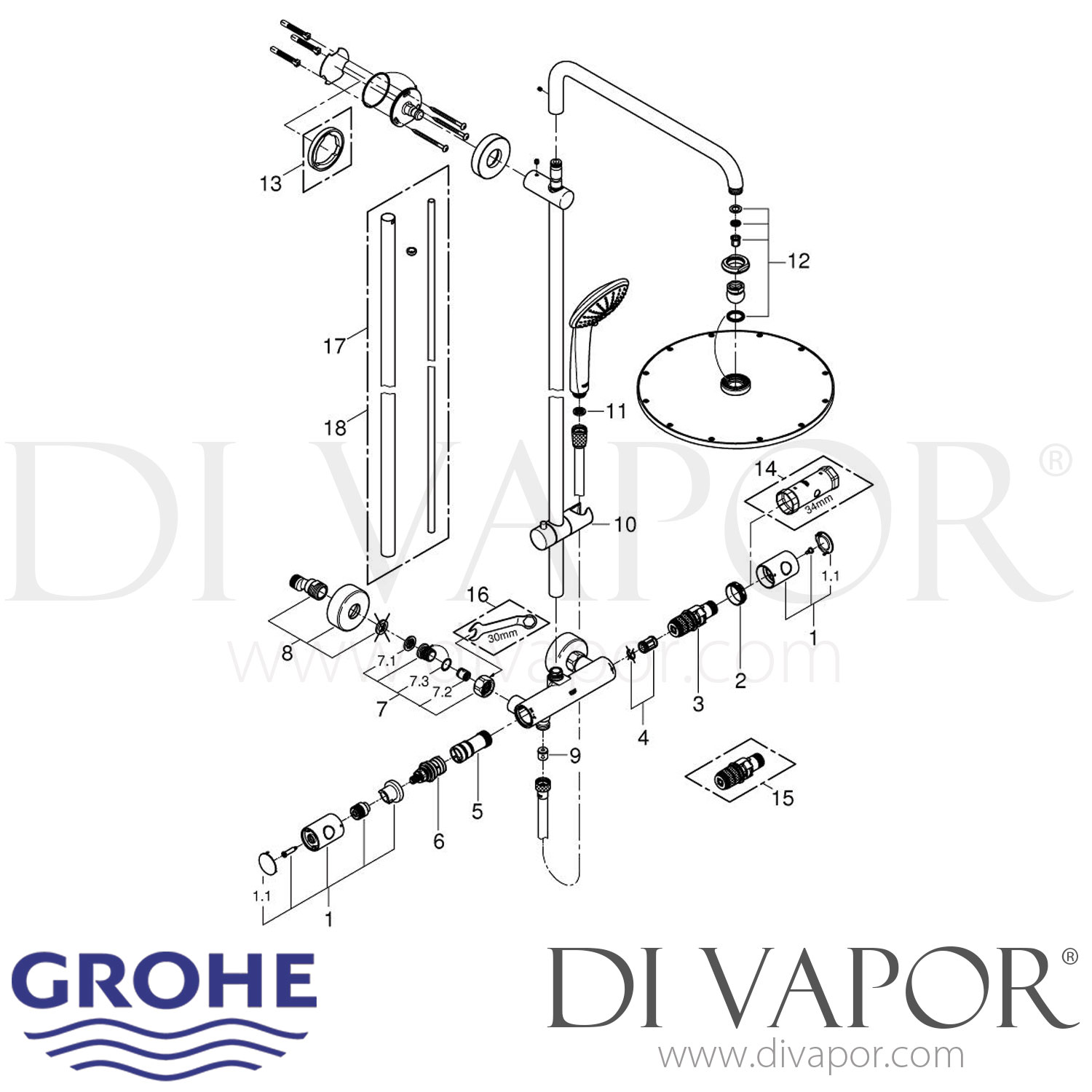 Grohe Euphoria System 310 Shower System with Thermostatic Mixer - 2015 ...