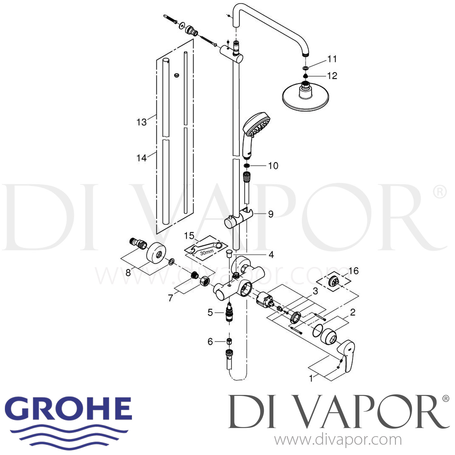 Grohe 26224000 Tempesta Cosmopolitan 160 Shower System with Single ...