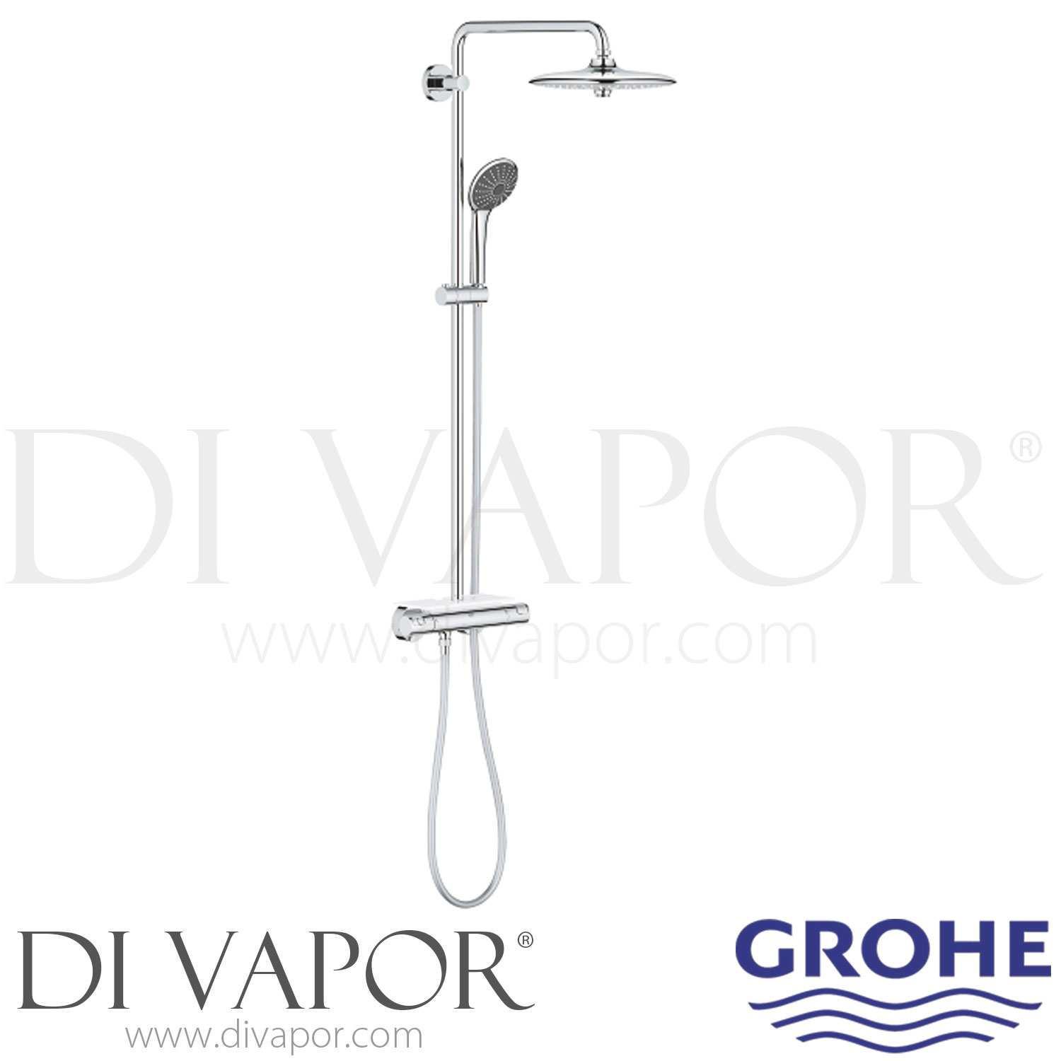 Grohe 26403001 Vitalio Joy System 260 Shower System with Thermostat ...