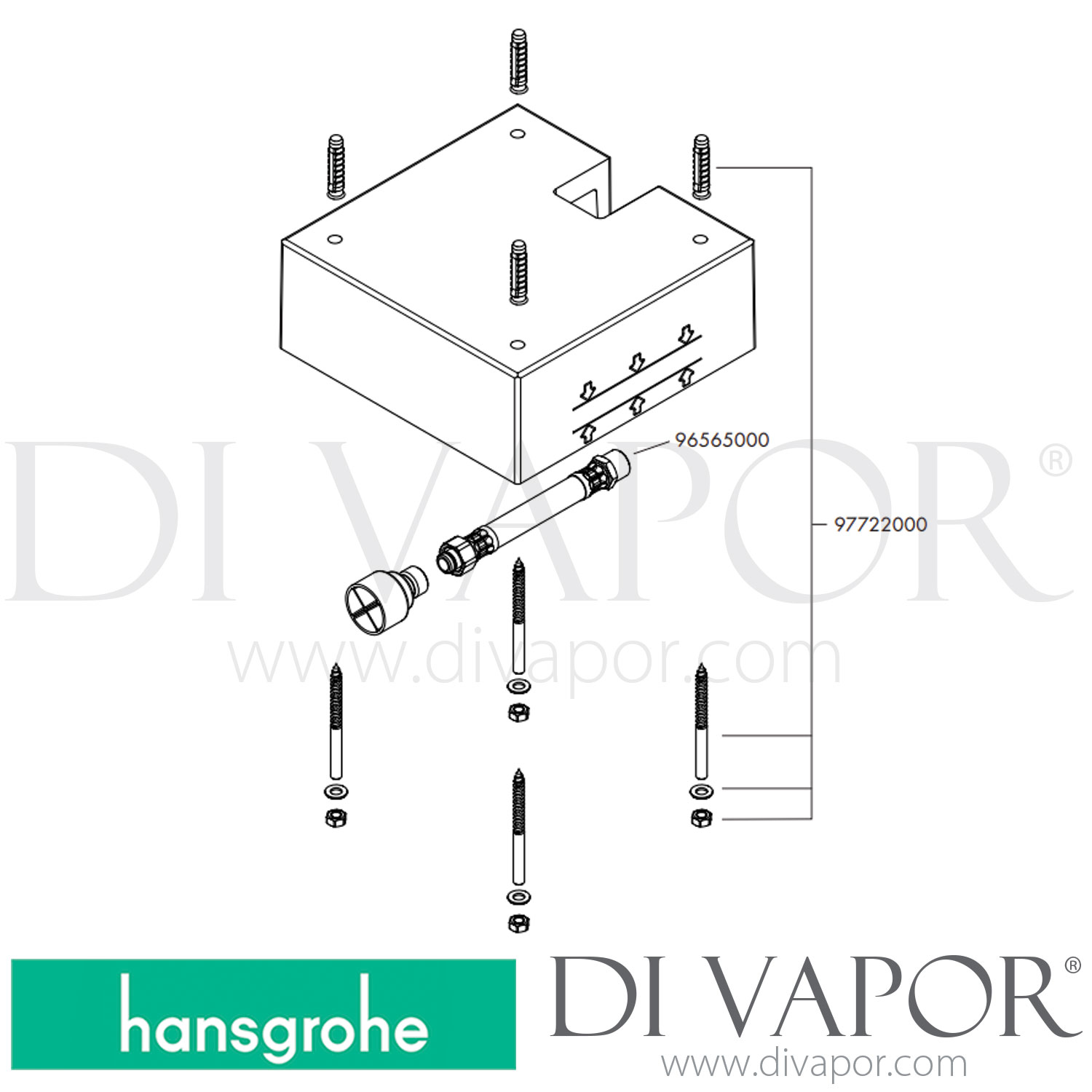 Hansgrohe 26471180 Raindance Basic Set for Overhead Shower 260/260 1Jet ...