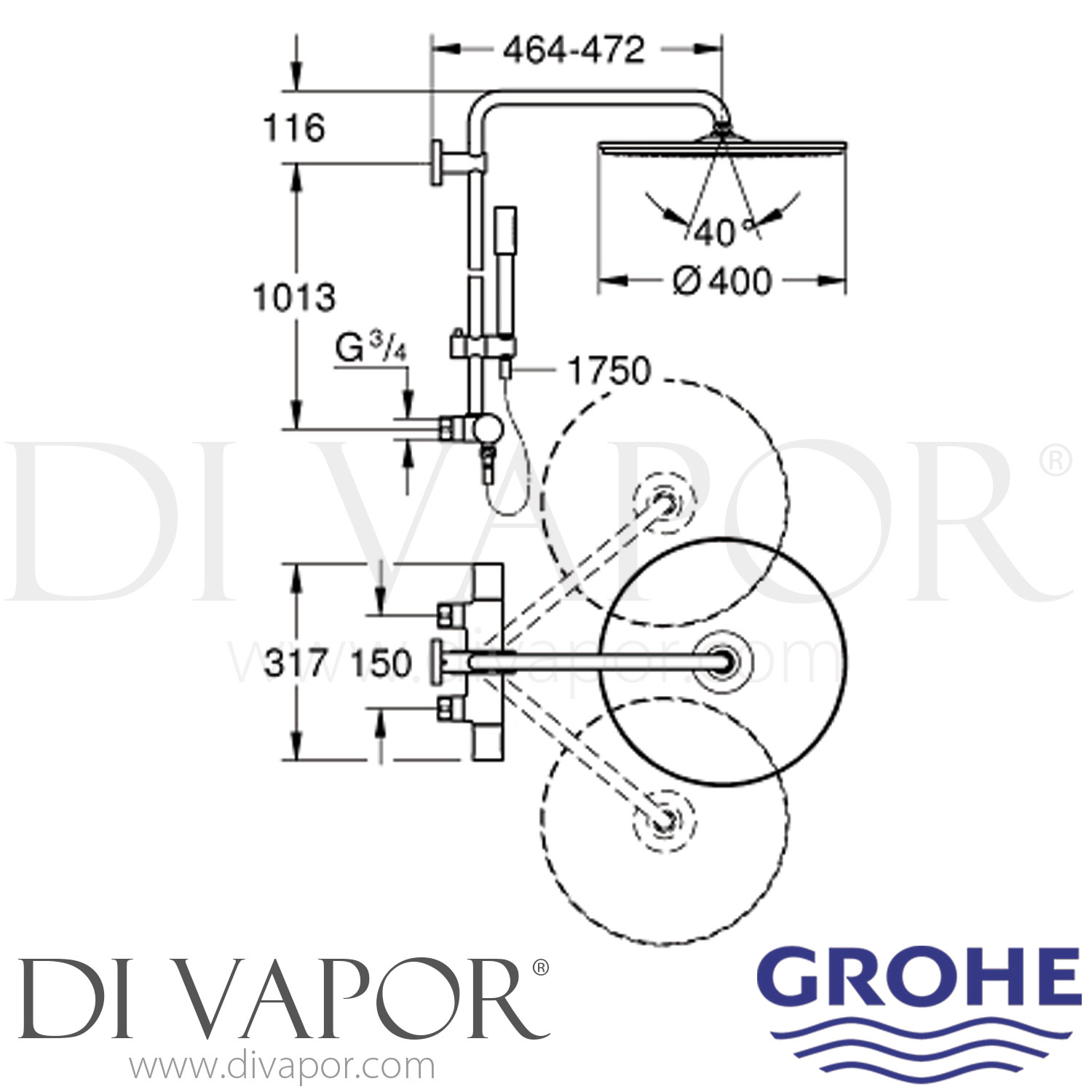 Grohe 26713000 Rainshower System 400 Spare Parts