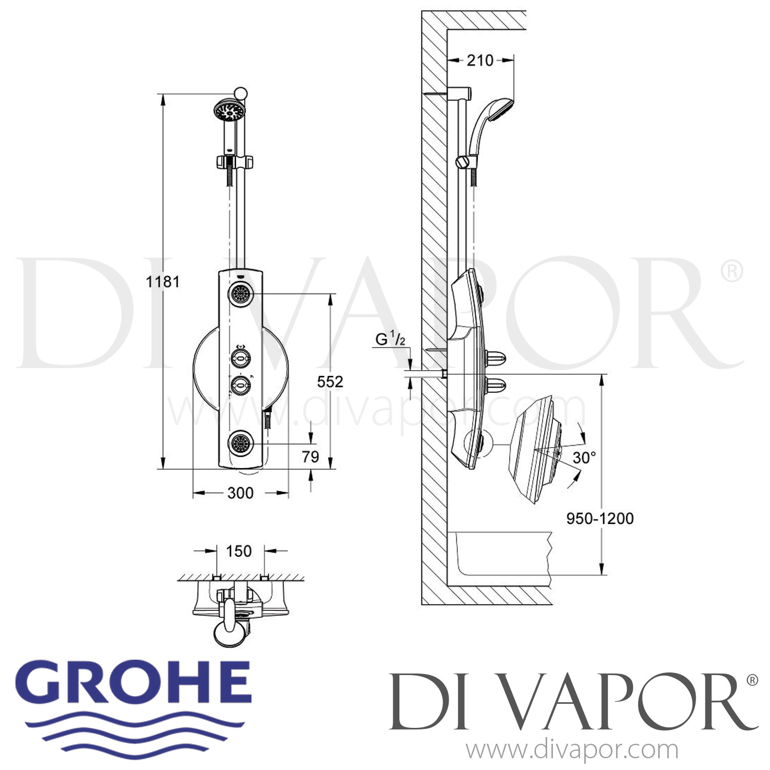 Grohe 27015000 | 27 015 Aquatower 1000 Shower Spare Parts