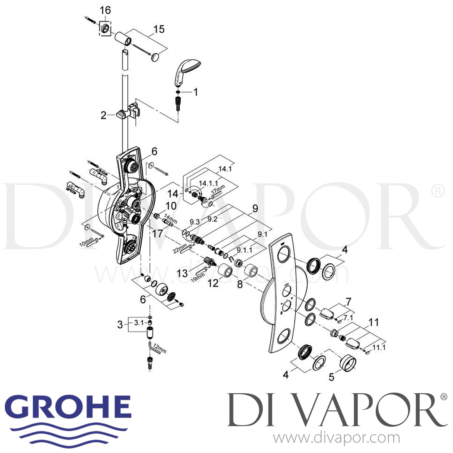 Grohe 27015000 | 27 015 Aquatower 1000 Shower Spare Parts