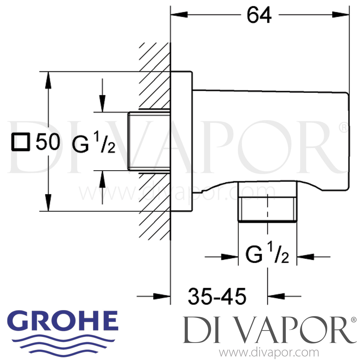 Grohe 27076000 Rainshower Shower Outlet Elbow Spare Parts