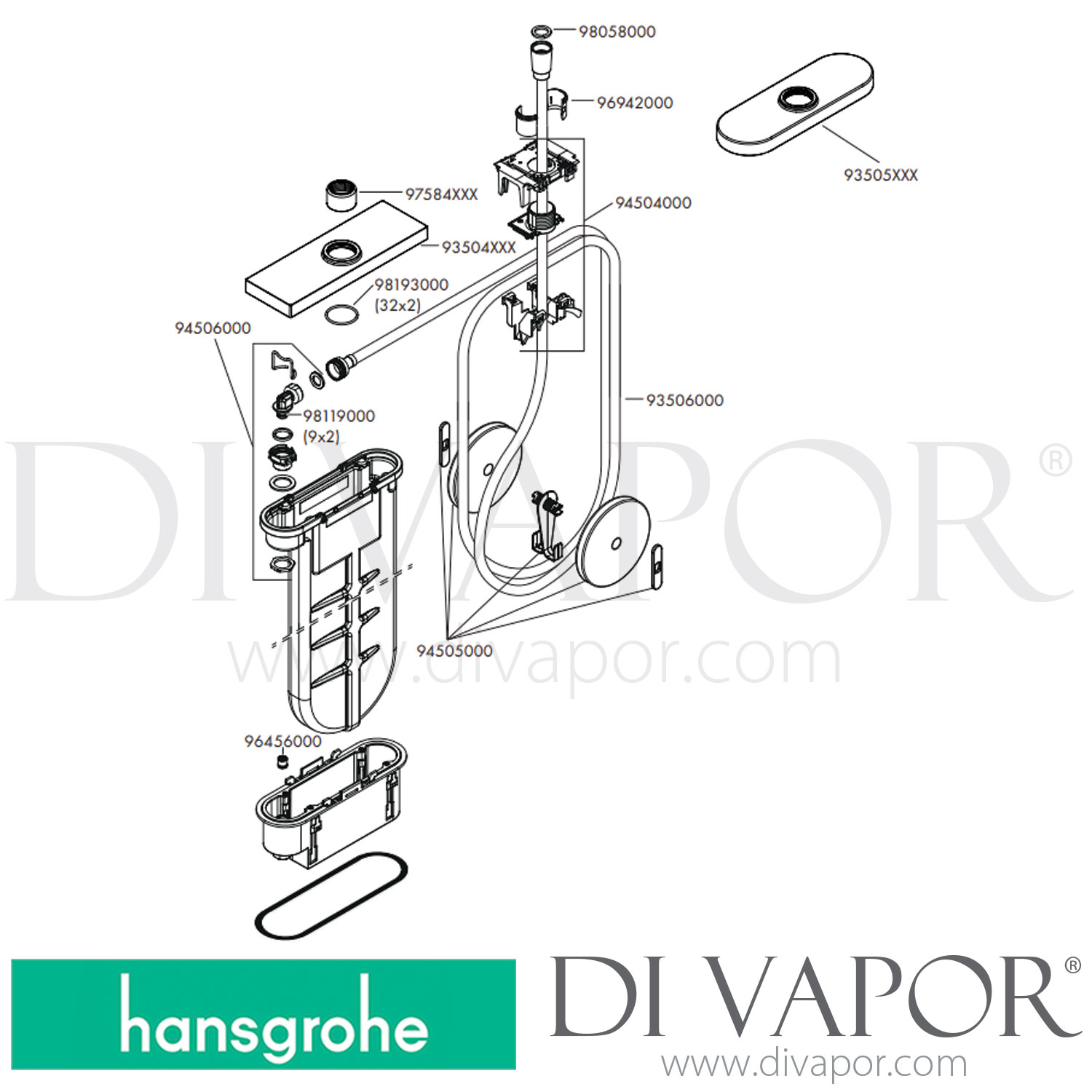 Hansgrohe 28010000 sBox Finish Set Square >09/20 Spare Parts