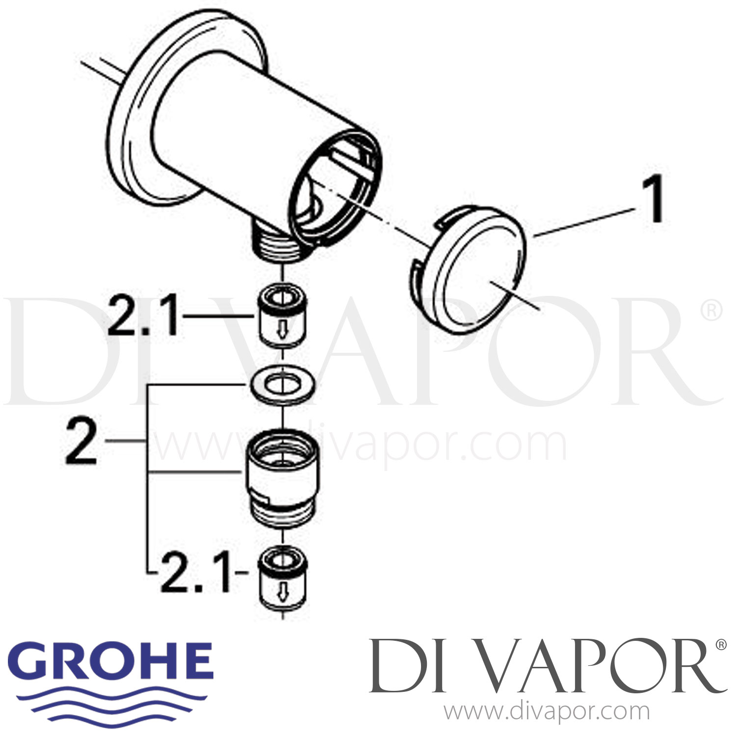 Grohe Relexa Shower Outlet Elbow - 1994 to 1998 - Spare Parts 28678000 GEN1
