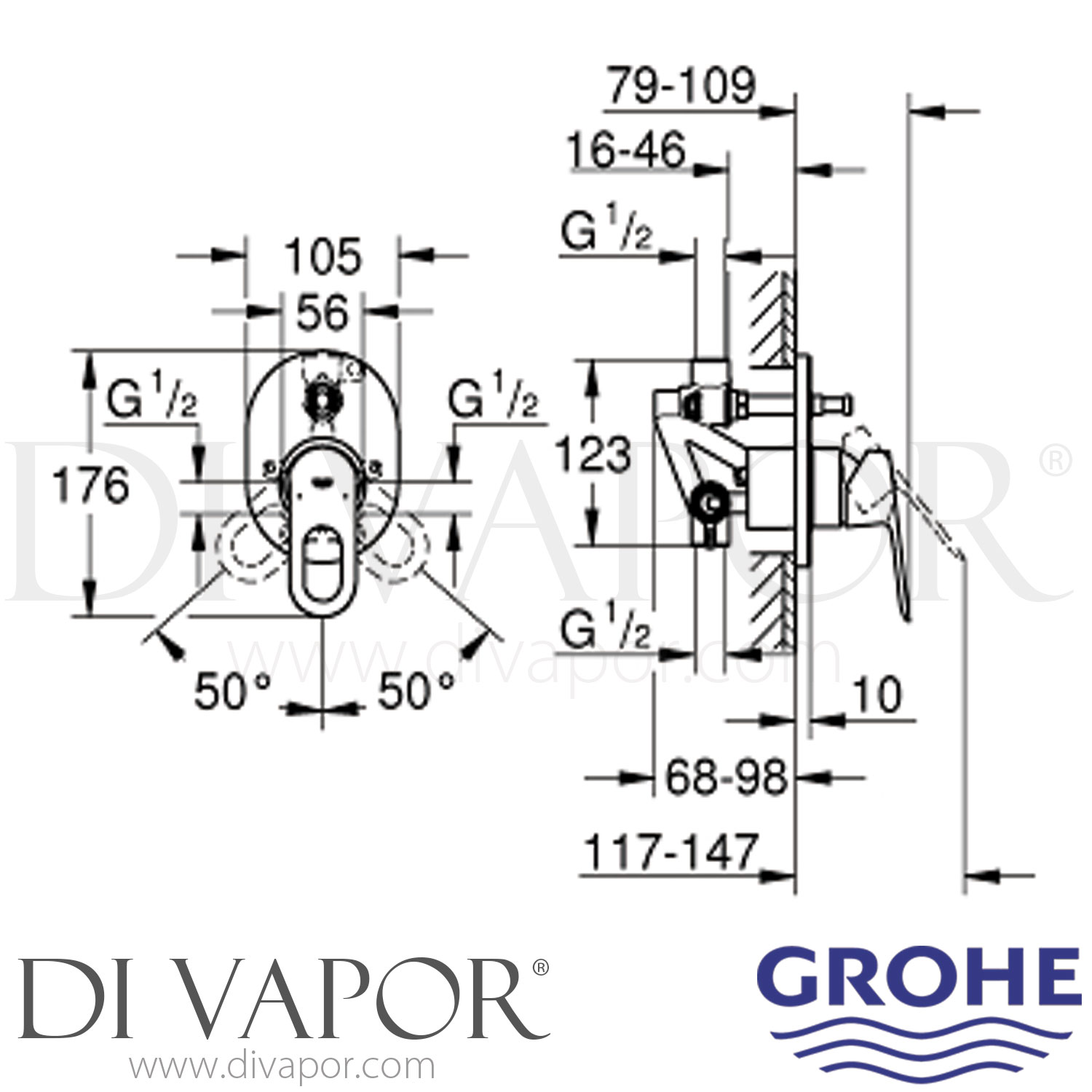 Grohe 29041000 BauLoop Single-Lever Bath Mixer Spare Parts