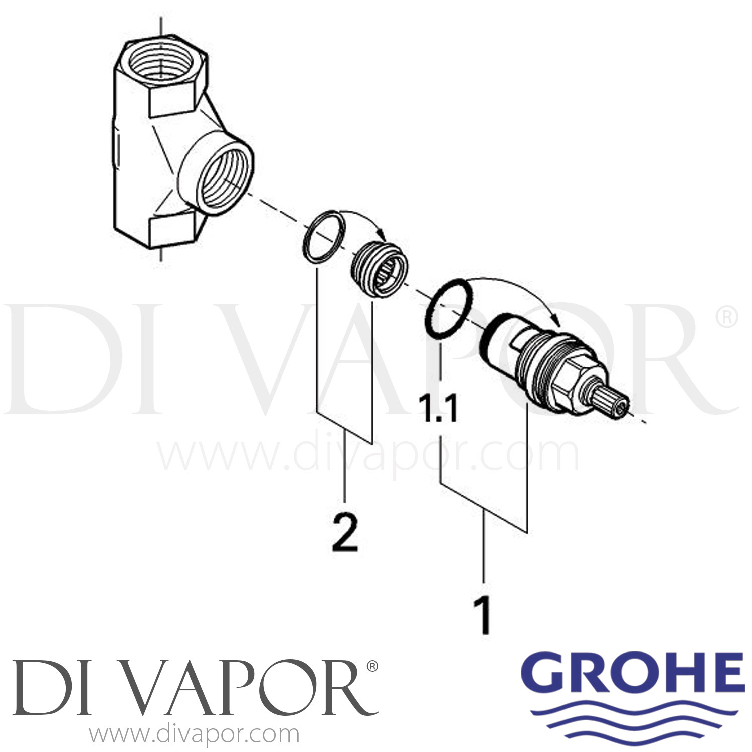 Grohe 29052000 Concealed Valve (1/2 Inch) Spare Parts
