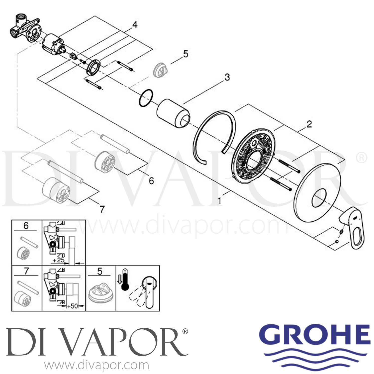 Grohe 29084000 StartLoop Single-Lever Shower Mixer Spare Parts