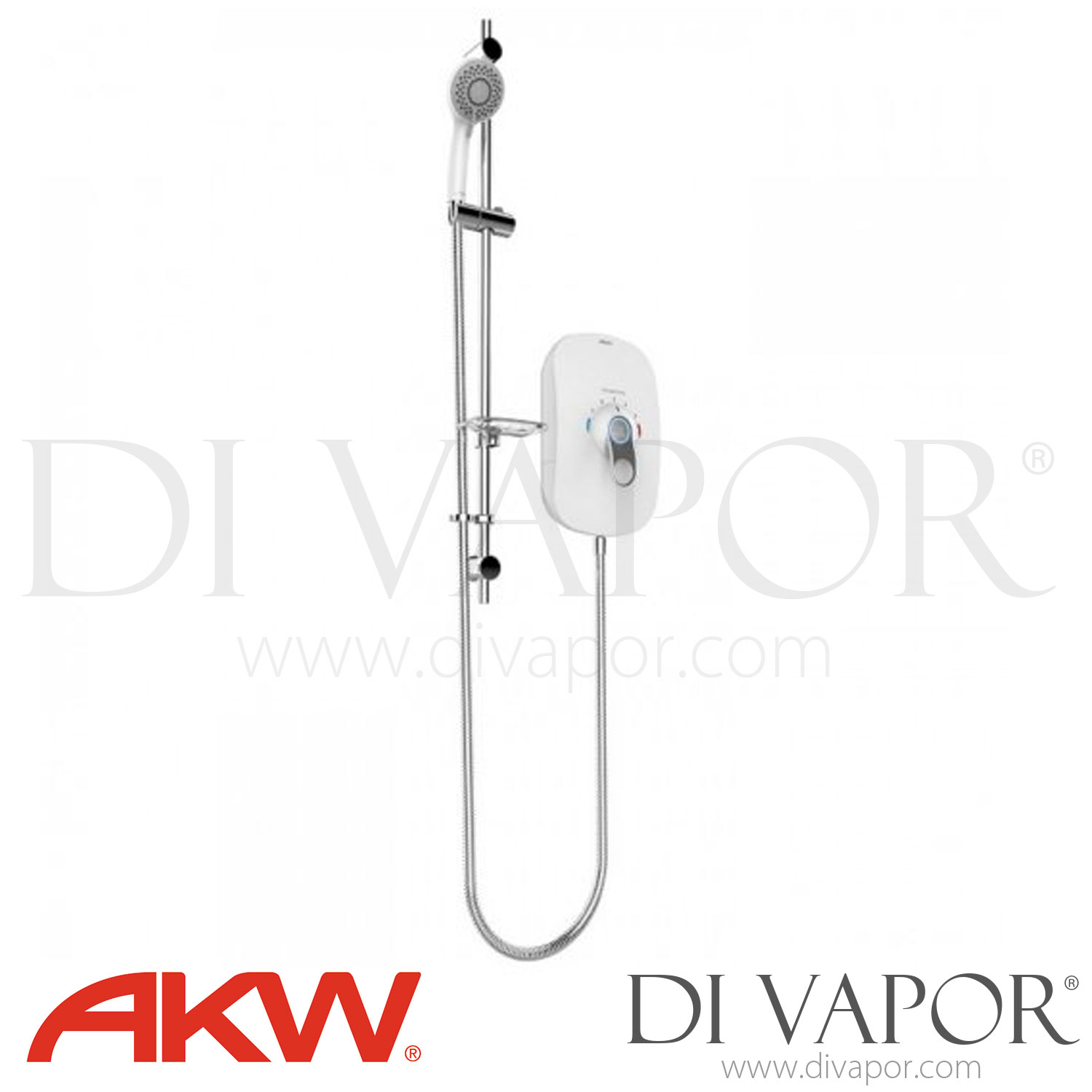 AKW 29091WH SmartCare Lever 9.5kW White Electric Shower with Silver ...
