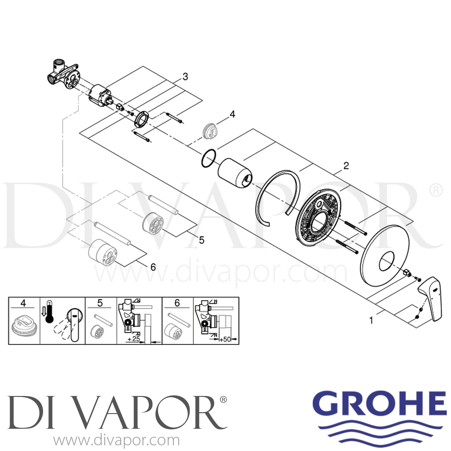 Grohe 29112000 BauFlow Single-Lever Shower Mixer Spare Parts