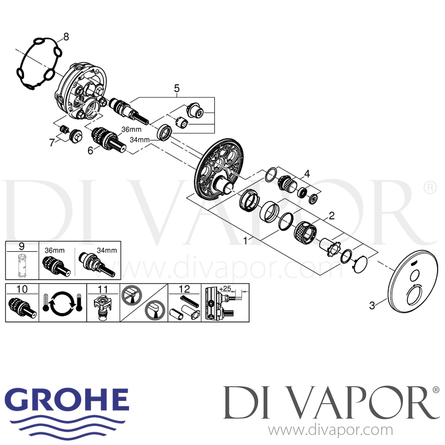 Grohe Grohtherm SmartControl Thermostat - 2016 to 2018 - Shower Spare ...
