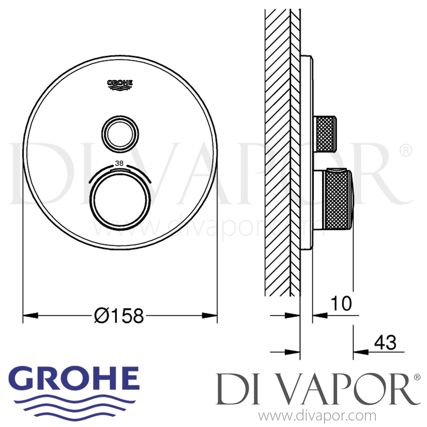 Grohe 29118AL0 Grohtherm SmartControl Thermostat for Concealed ...