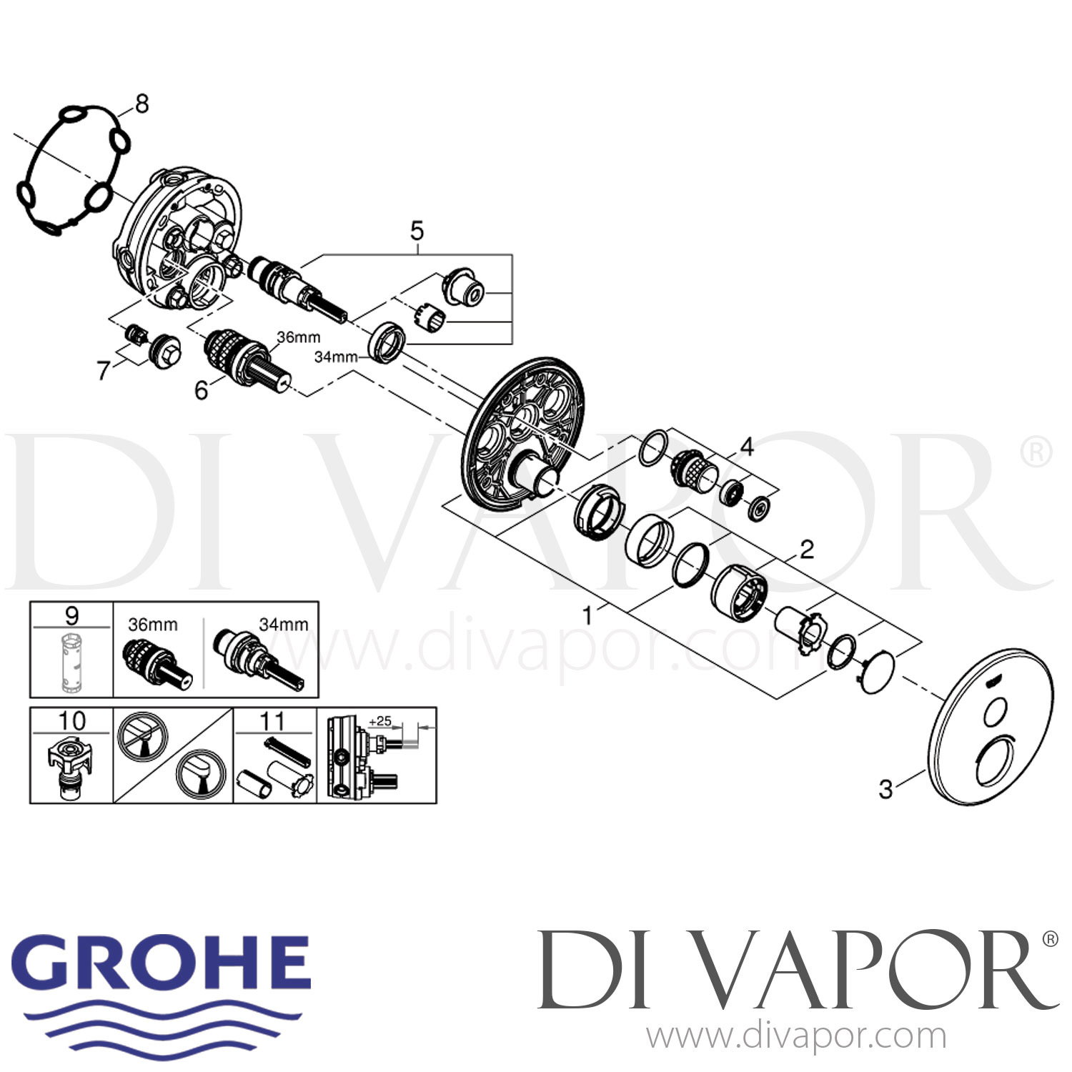 Grohe SmartControl Concealed Mixer with One Valve - 2016 to 2018 ...