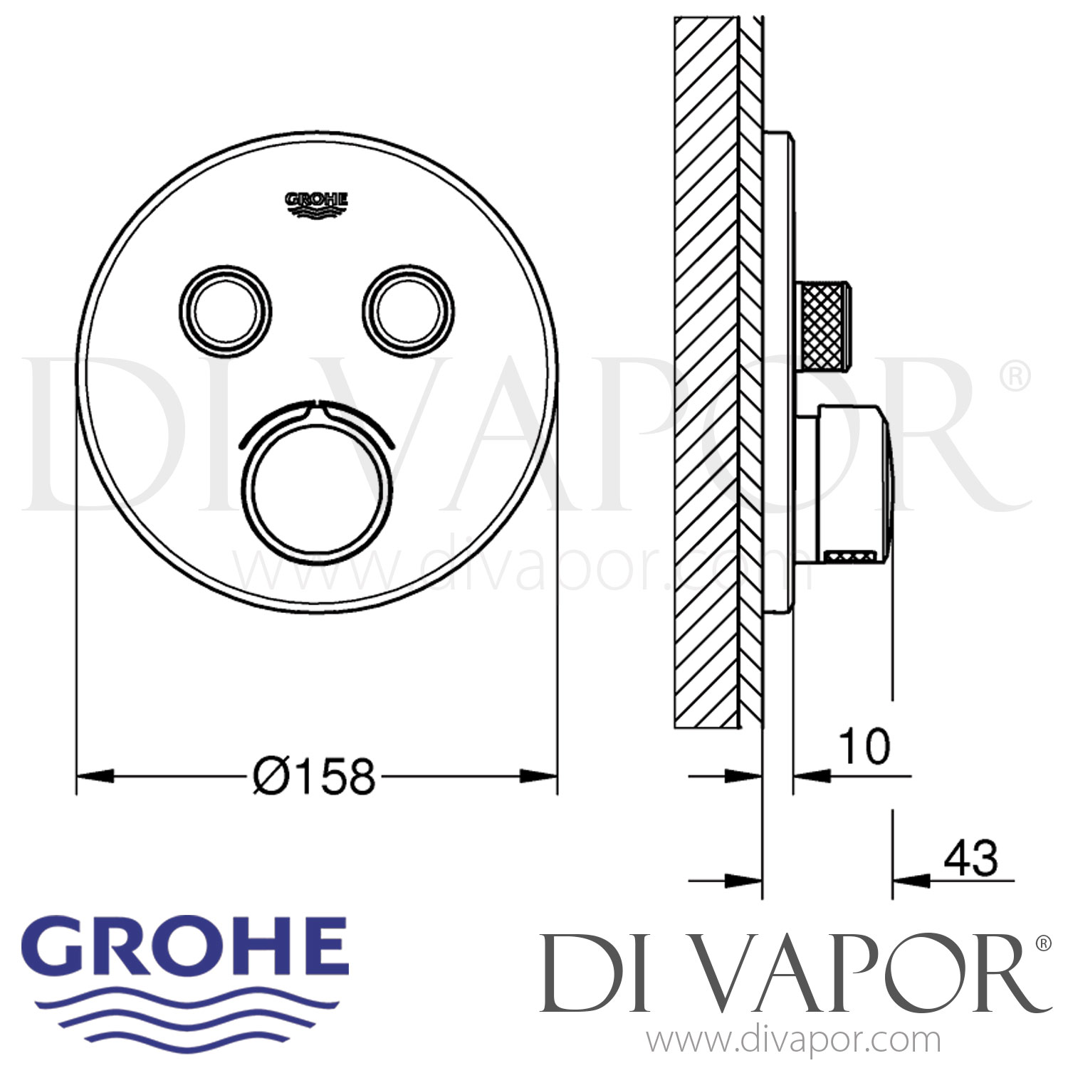 Grohe 29145000 SmartControl Concealed Mixer with 2 Valves Spare Parts