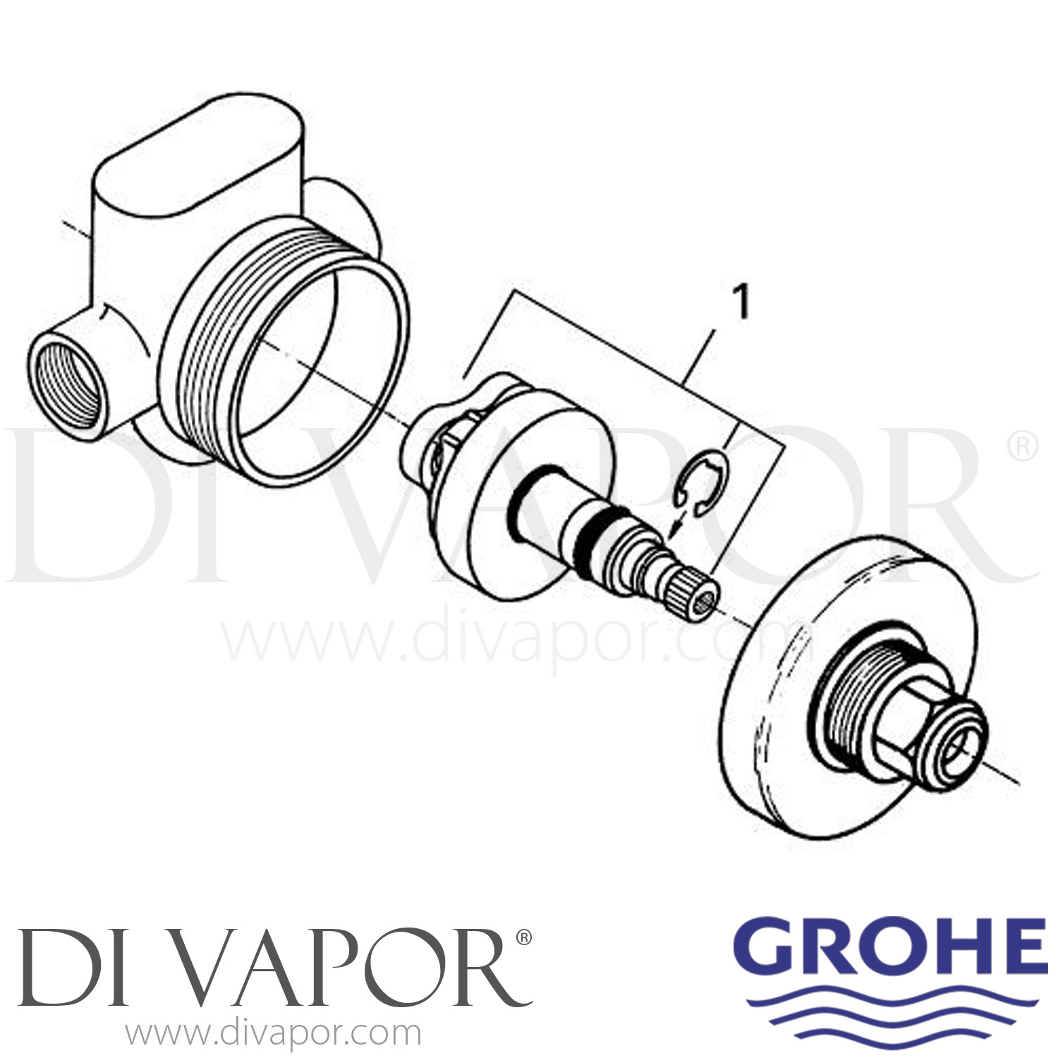 Grohe 29712000 3-Port Rough-In Valve Spare Parts