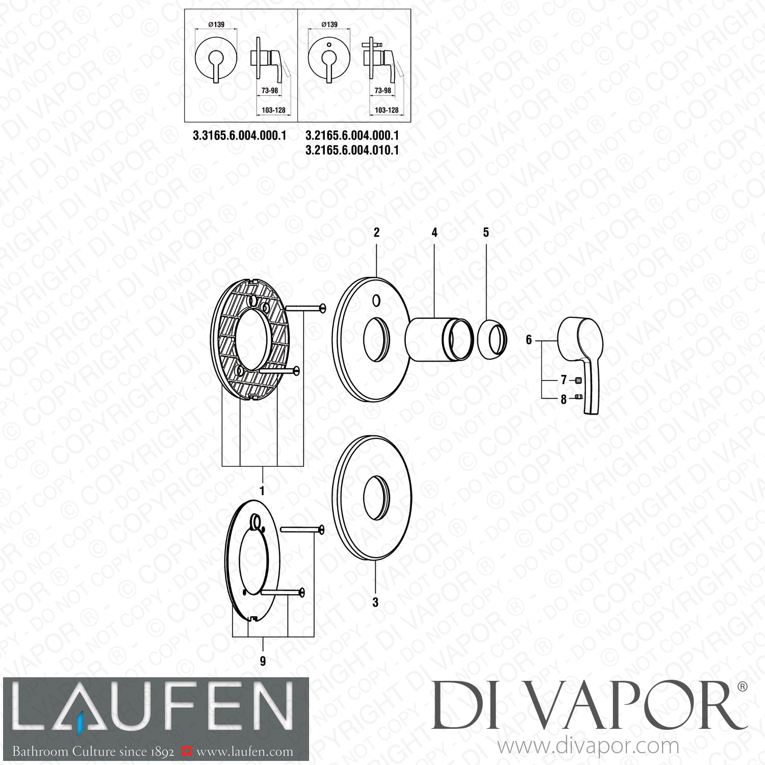 Laufen Simibox Set for Concealed Curvepro (3.2165.6.004.000.1) Spare Parts