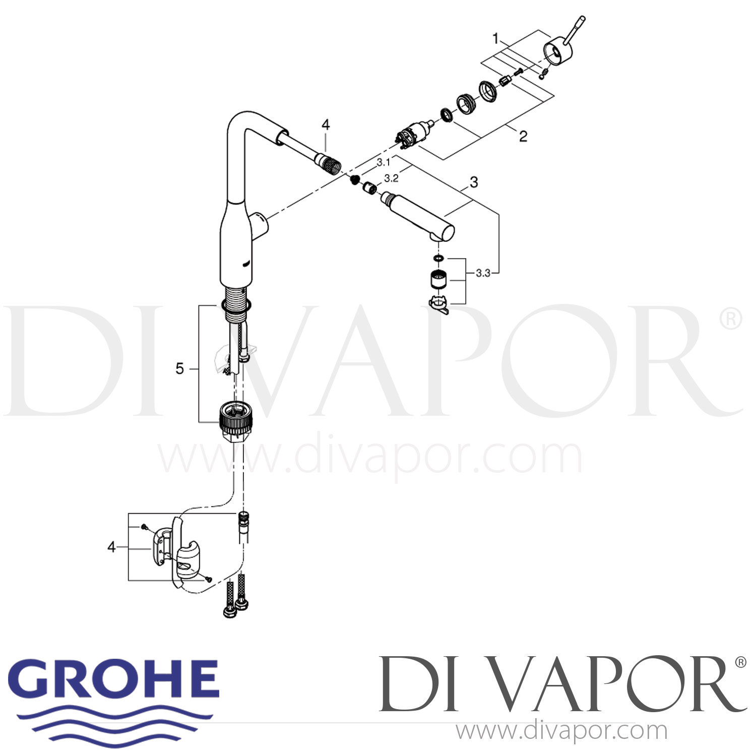 Grohe 30270AL0 Essence Single-Lever Sink Mixer Tap Spare Parts