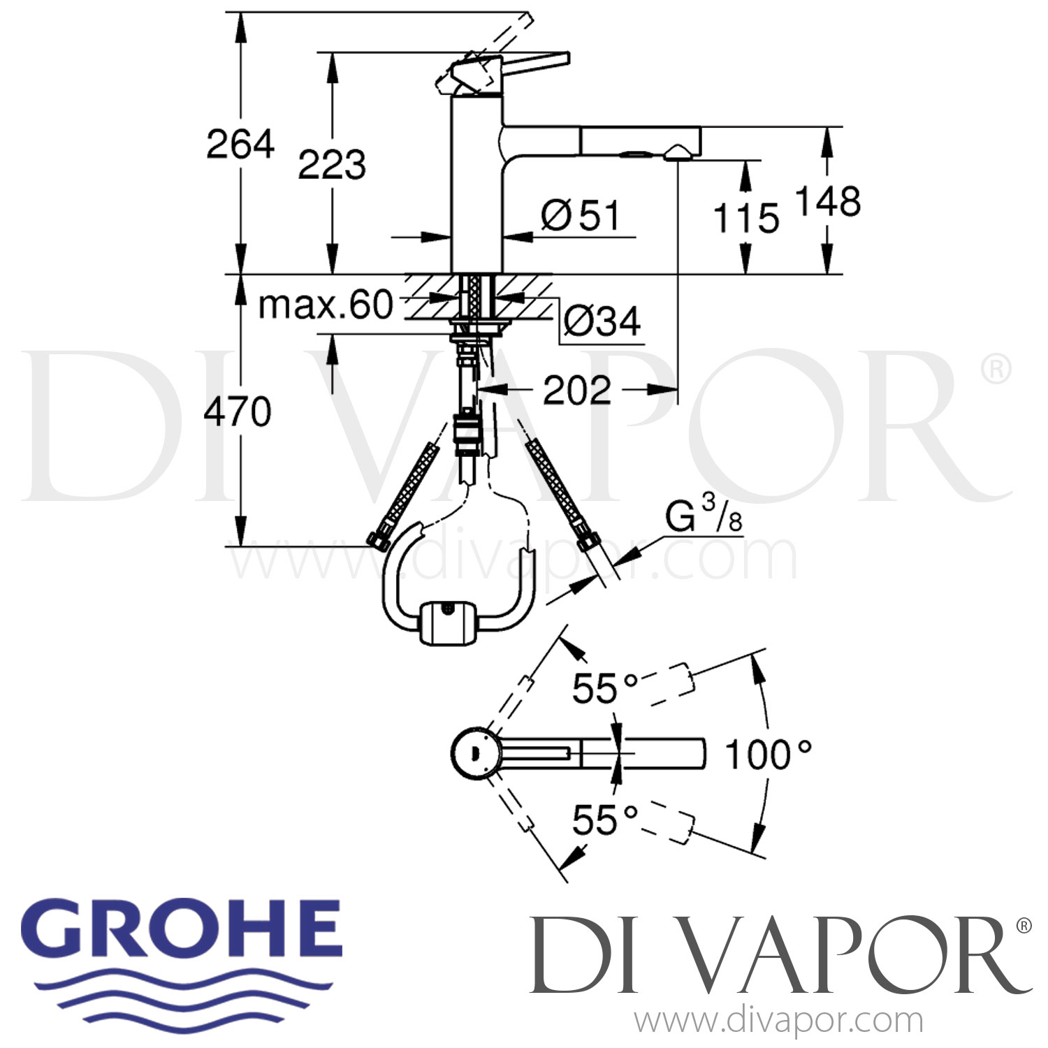 Grohe 30273DC1 Concetto Single-Lever Sink Mixer (1/2 Inch) Spare Parts
