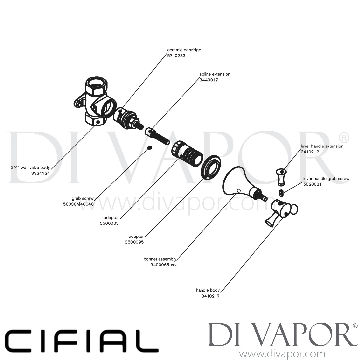 Cifial 31010MW.U Brookhaven Cross Mono Bidet Mixer Spare Parts