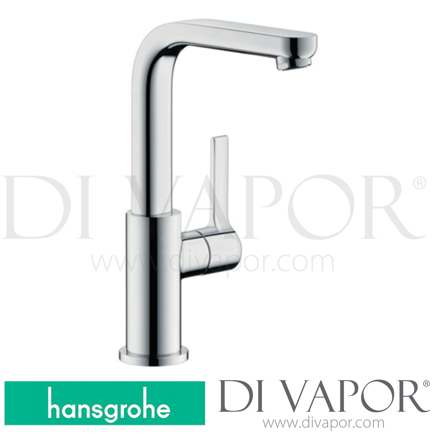 Hansgrohe 31159000 Metris S Single Lever Basin Mixer with Swivel Spout ...
