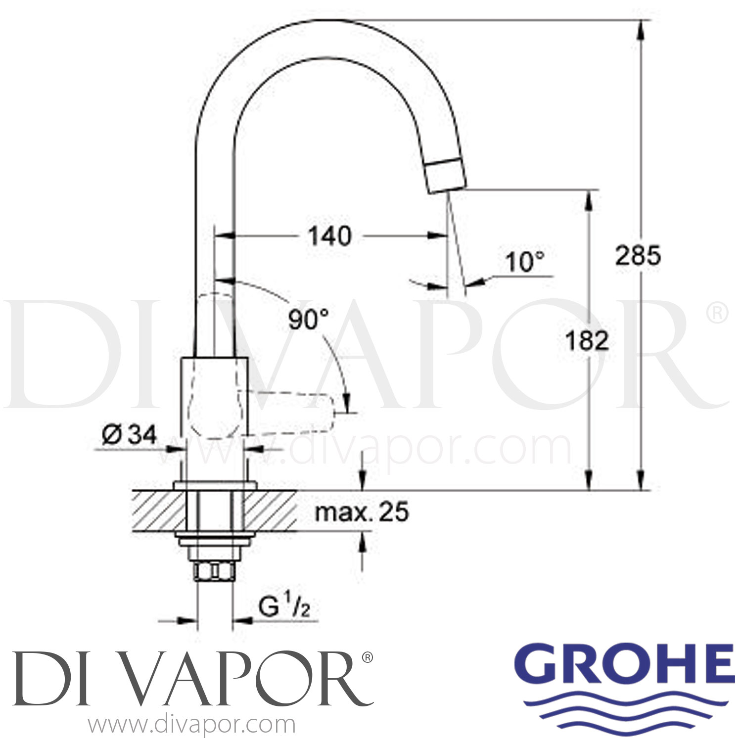 Grohe 31220000 BauFlow Sink Tap (1/2 Inch) Spare Parts