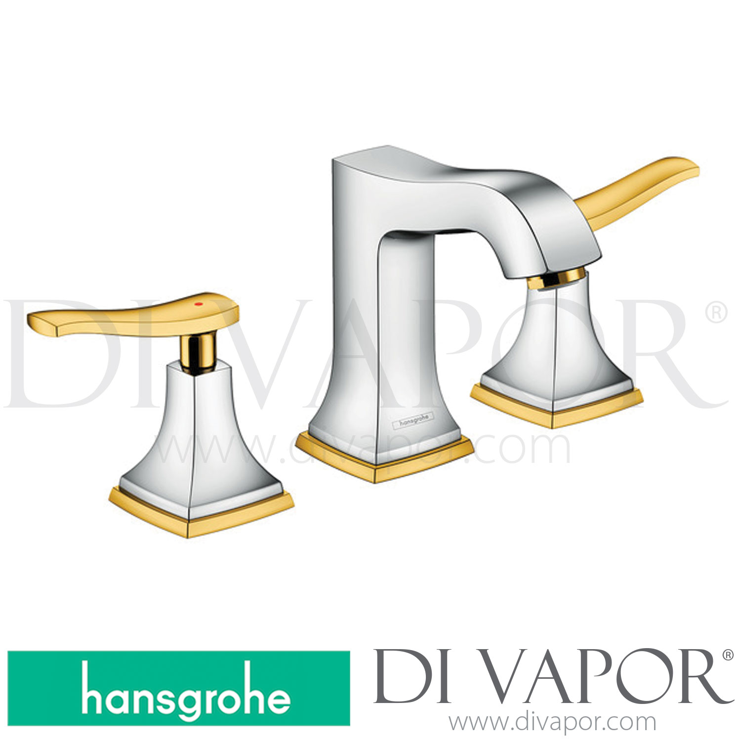 Hansgrohe 31330090 Metropol Classic 3-Hole Basin Mixer 110 with Lever ...