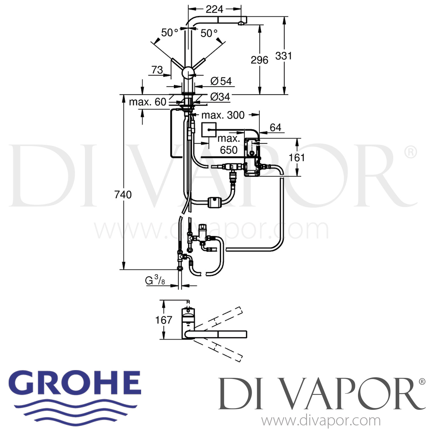 Grohe 31360001 Minta Touch Electronic Single-Lever Sink Mixer (1/2 Inch ...