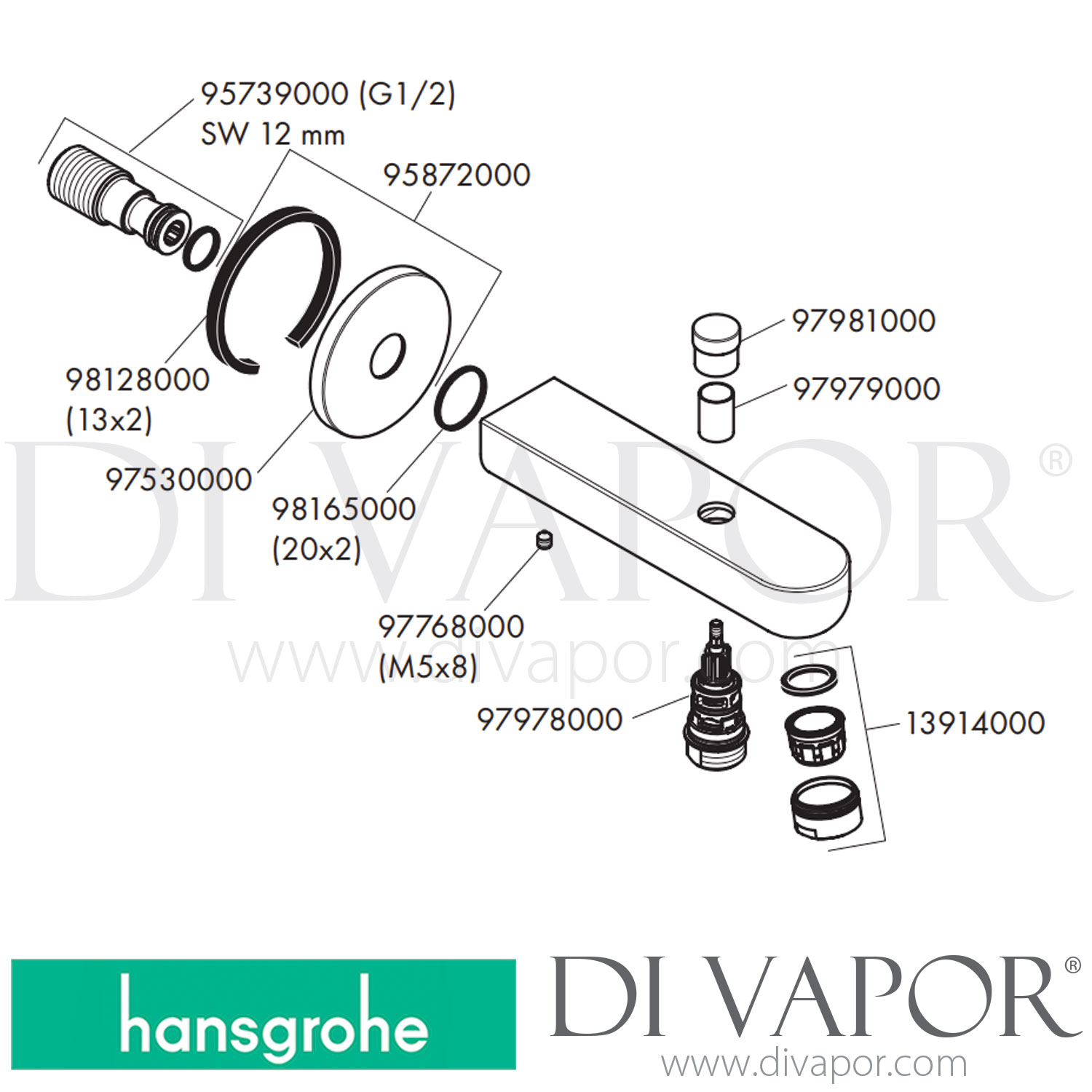 Hansgrohe 31417000 Metris S Bath Spout 15.2 CM with Diverter Valve 01/ ...