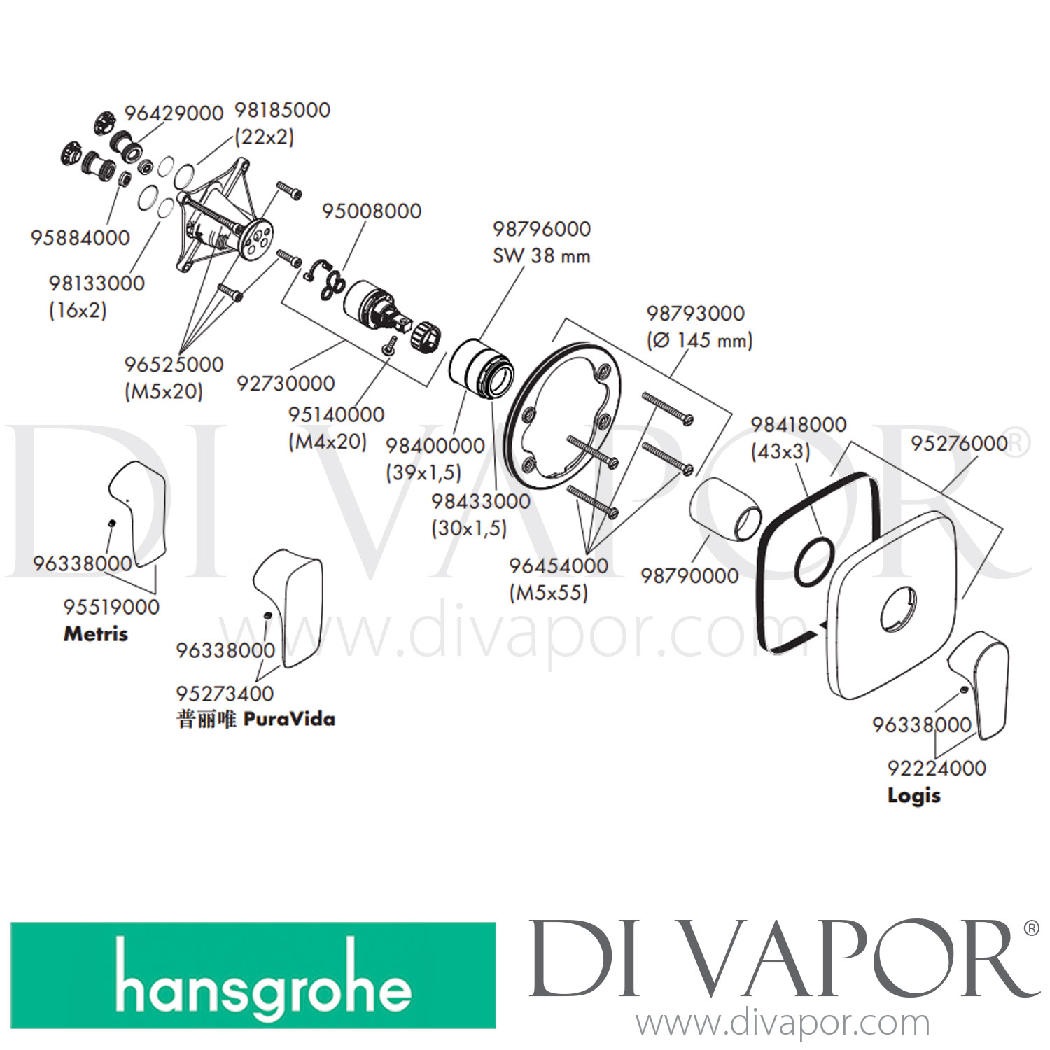 Hansgrohe 31456007 Metris Single Lever Shower Mixer for Concealed ...