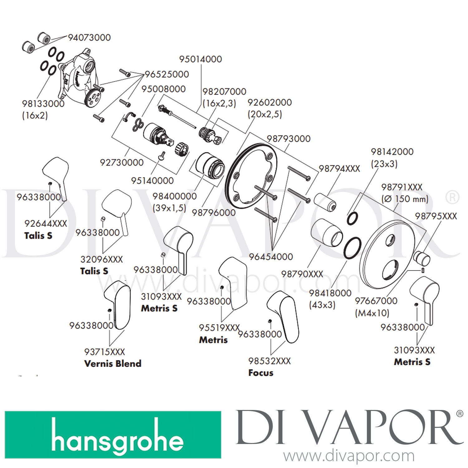 Hansgrohe 31645000 Talis E? Single Lever Bath Mixer for Concealed ...